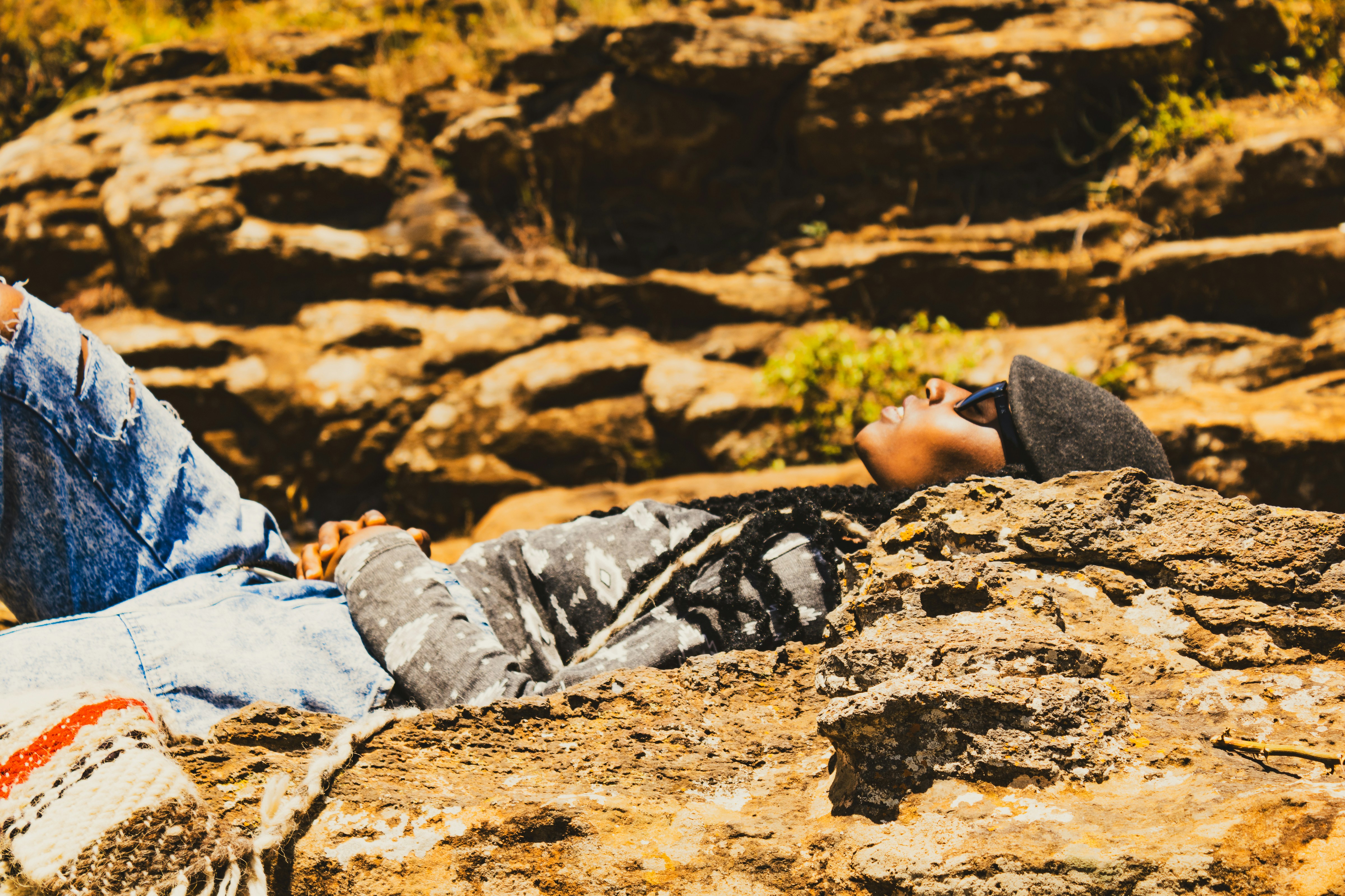 Sunlit Repose on Weathered Granite
