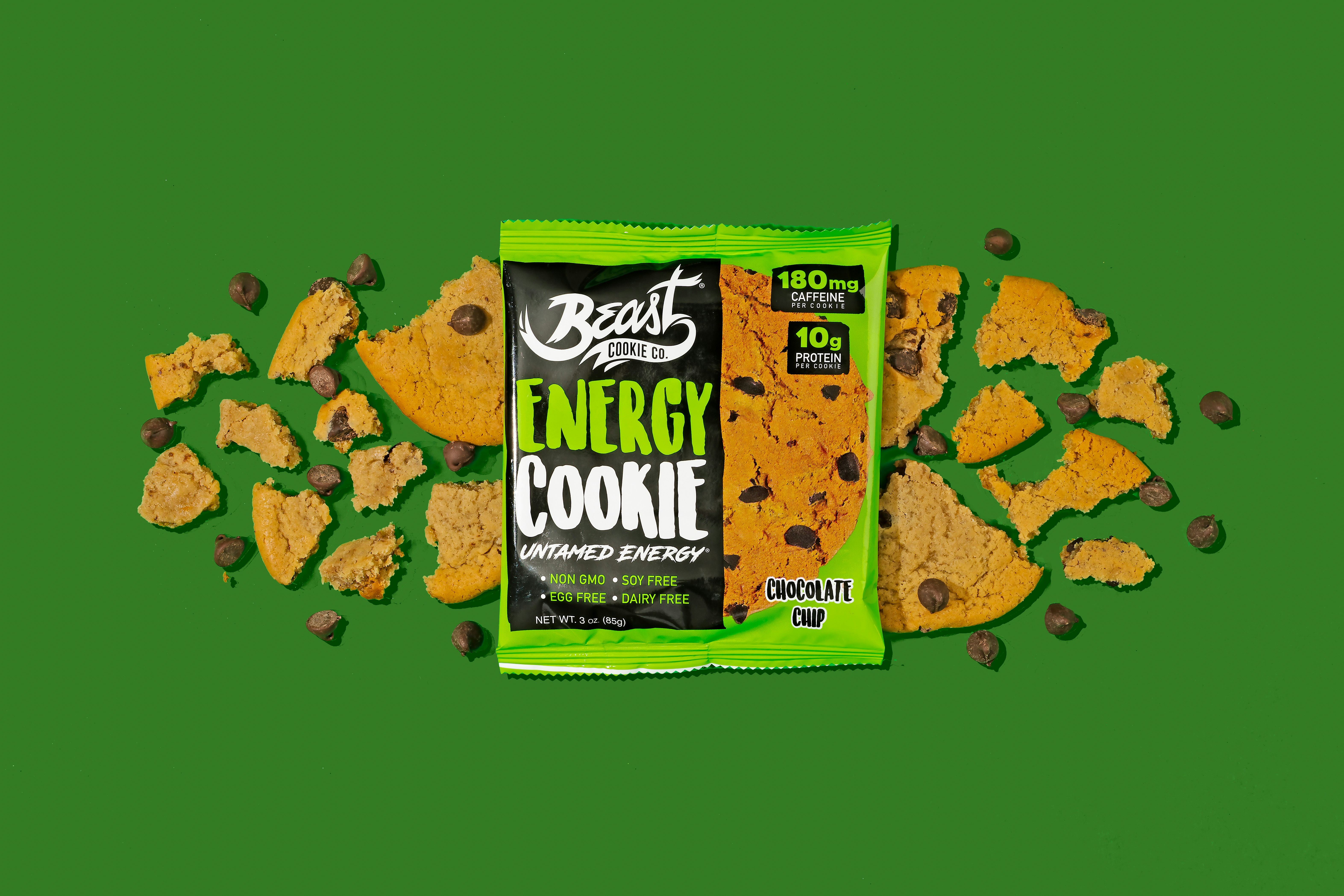 A bag of energy cookie on a green background photo – Free Cookie Image ...