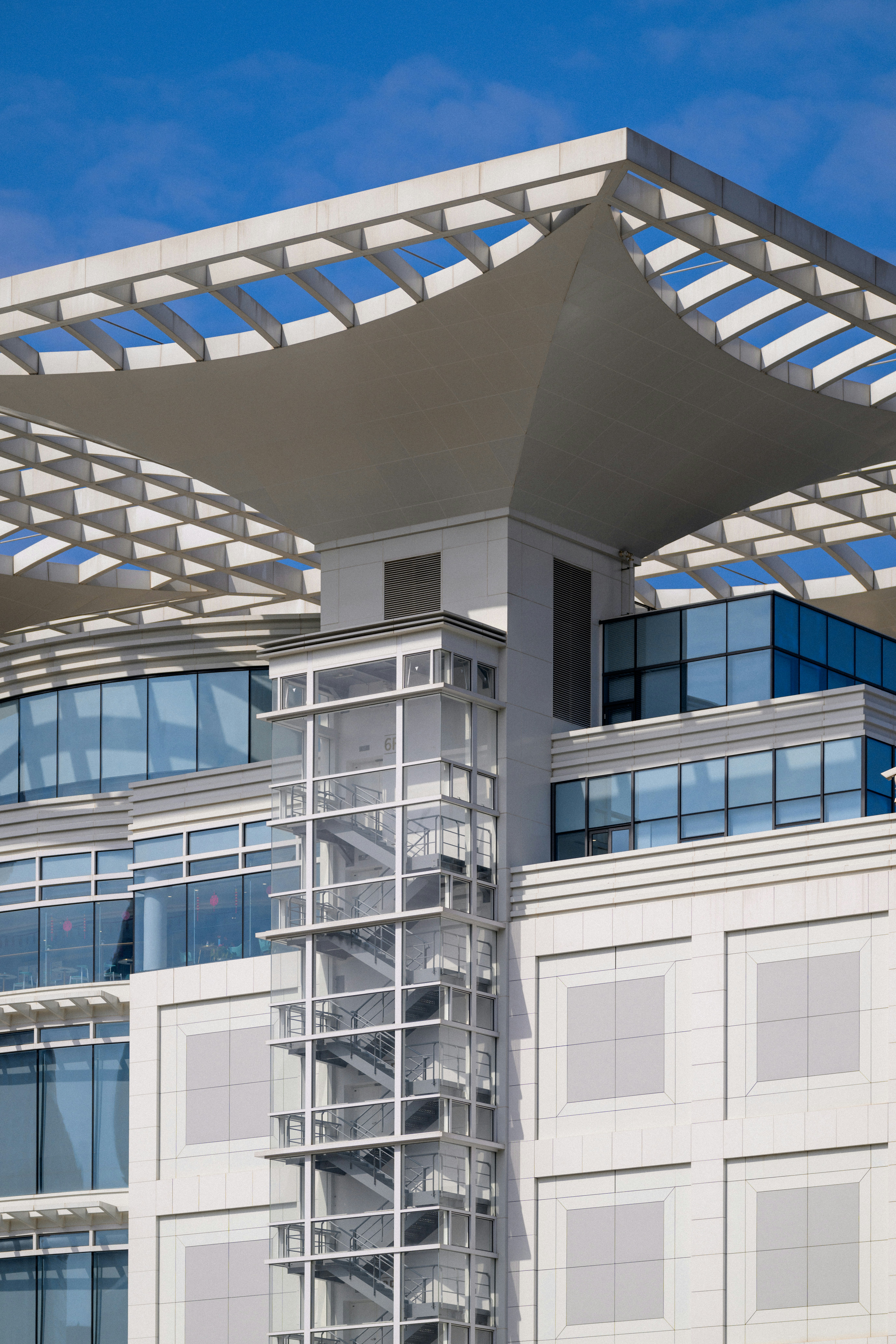 Architectural Canopy: Glass, Steel, and Sky
