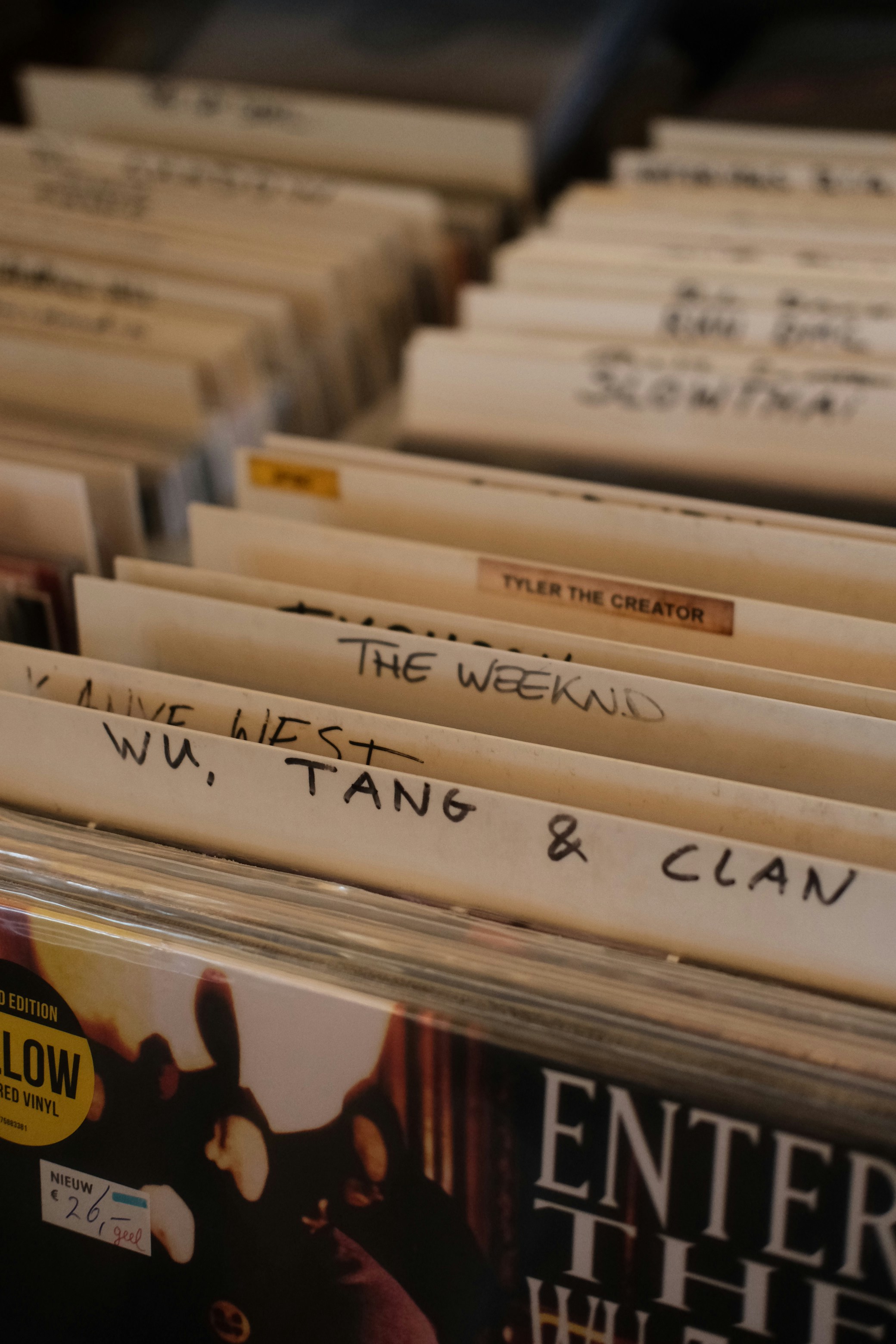A collection of cds with writing on them photo – Free Brown Image on ...