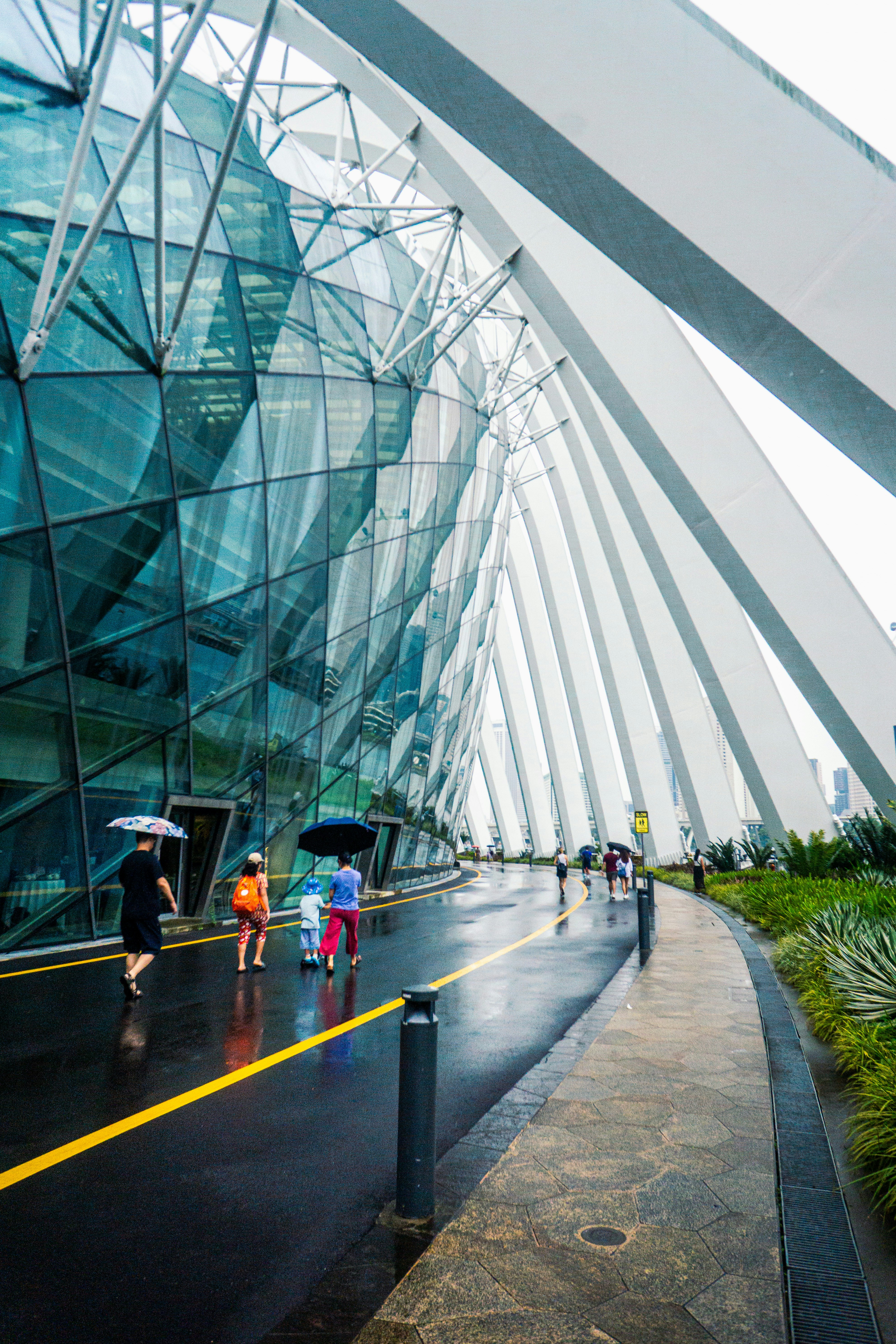 A group of people walking down a rain soaked street photo – Free ...