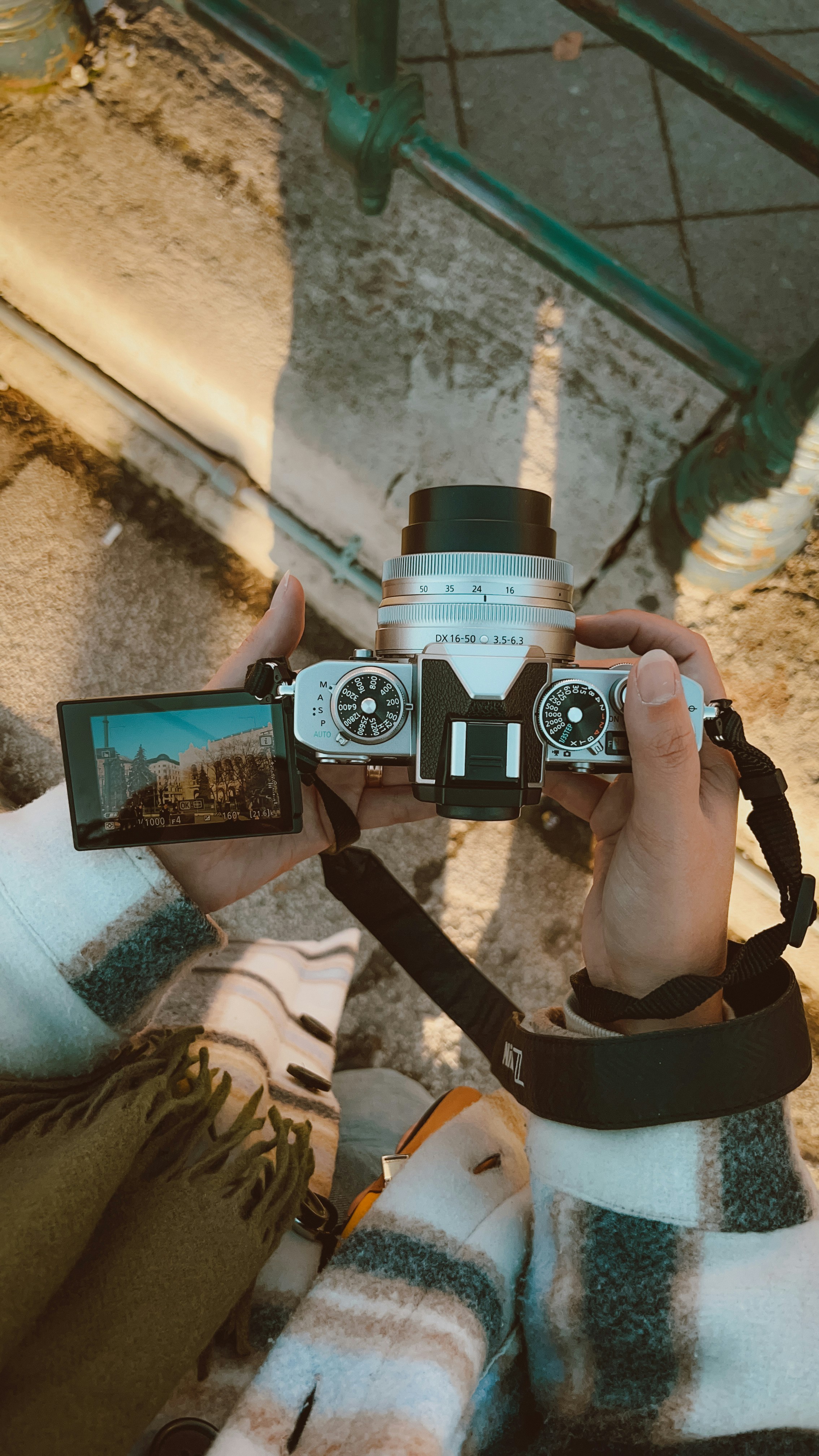 Captured Moment: Aerial View of a Street Camera Setup