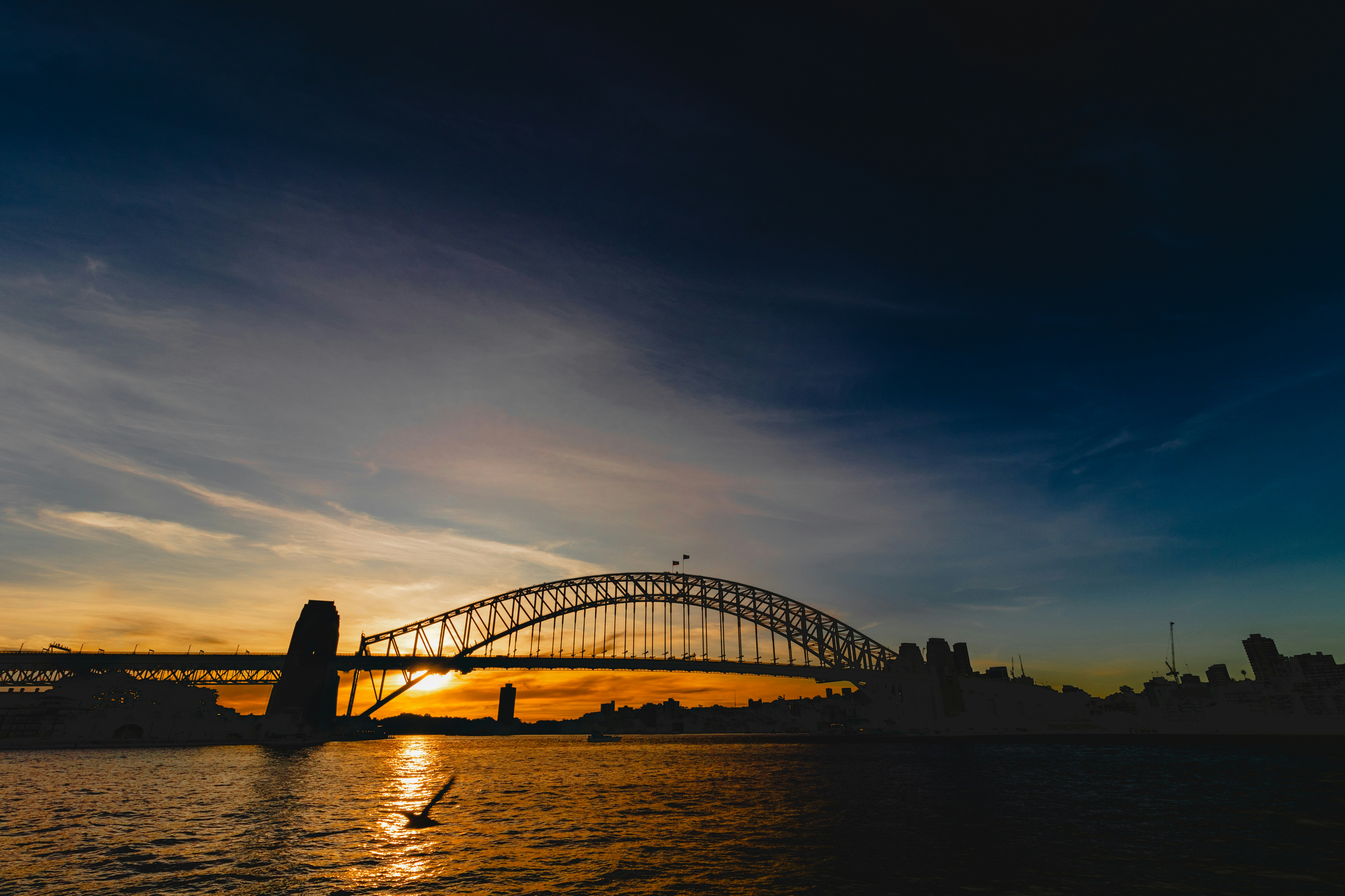 A large bridge spanning over a large body of water photo – Free Sydney ...