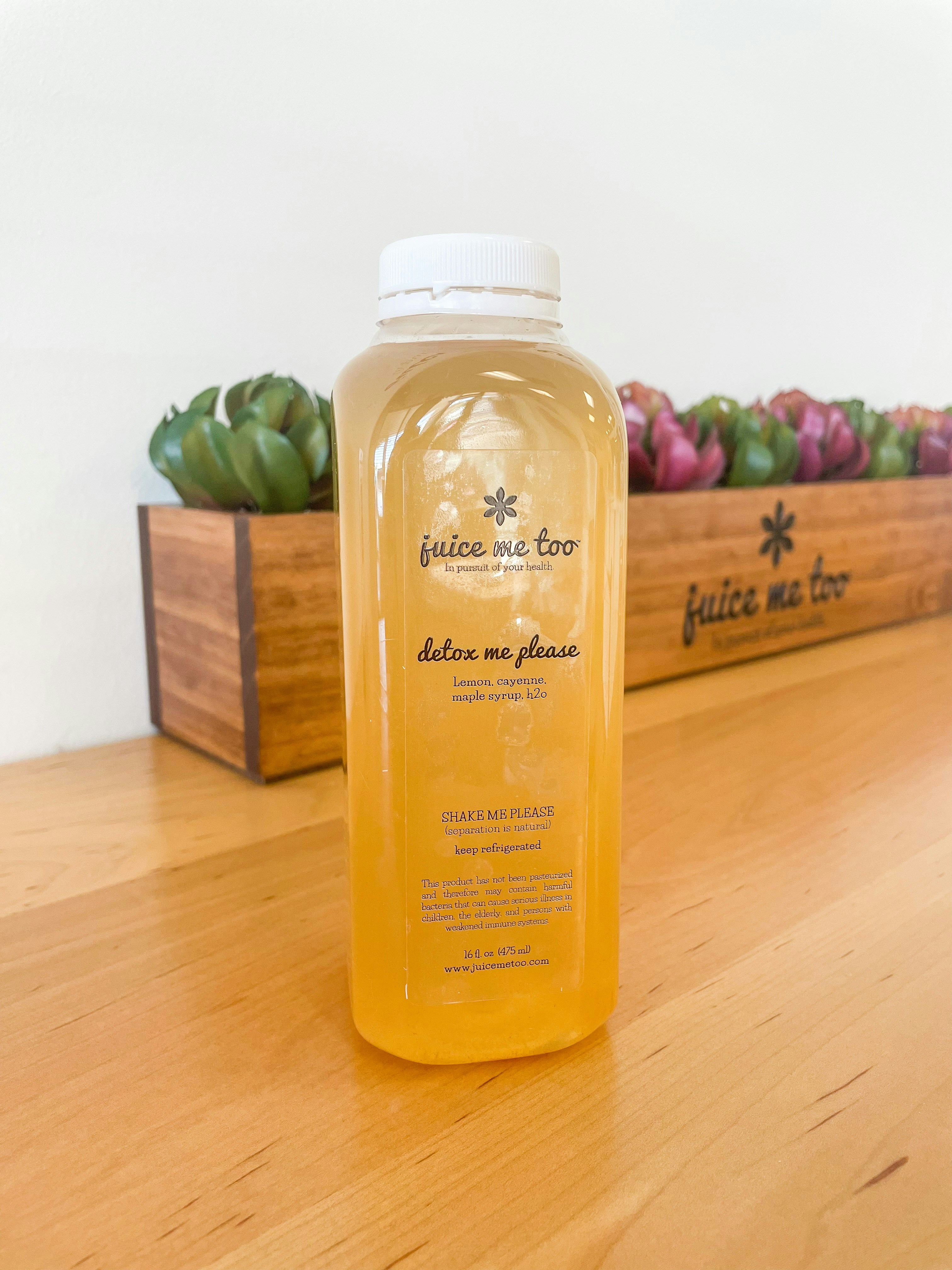 Juice on Display: A Sanitized Bottle Front and Center