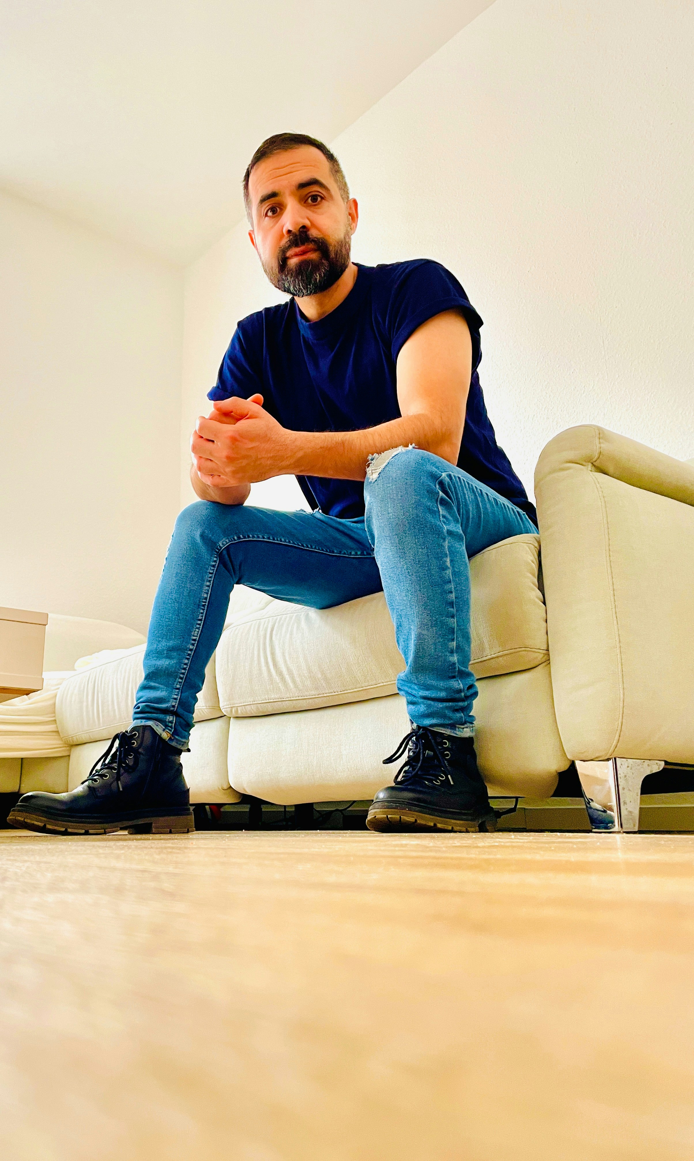Casual Contemplation in Minimalist Space
