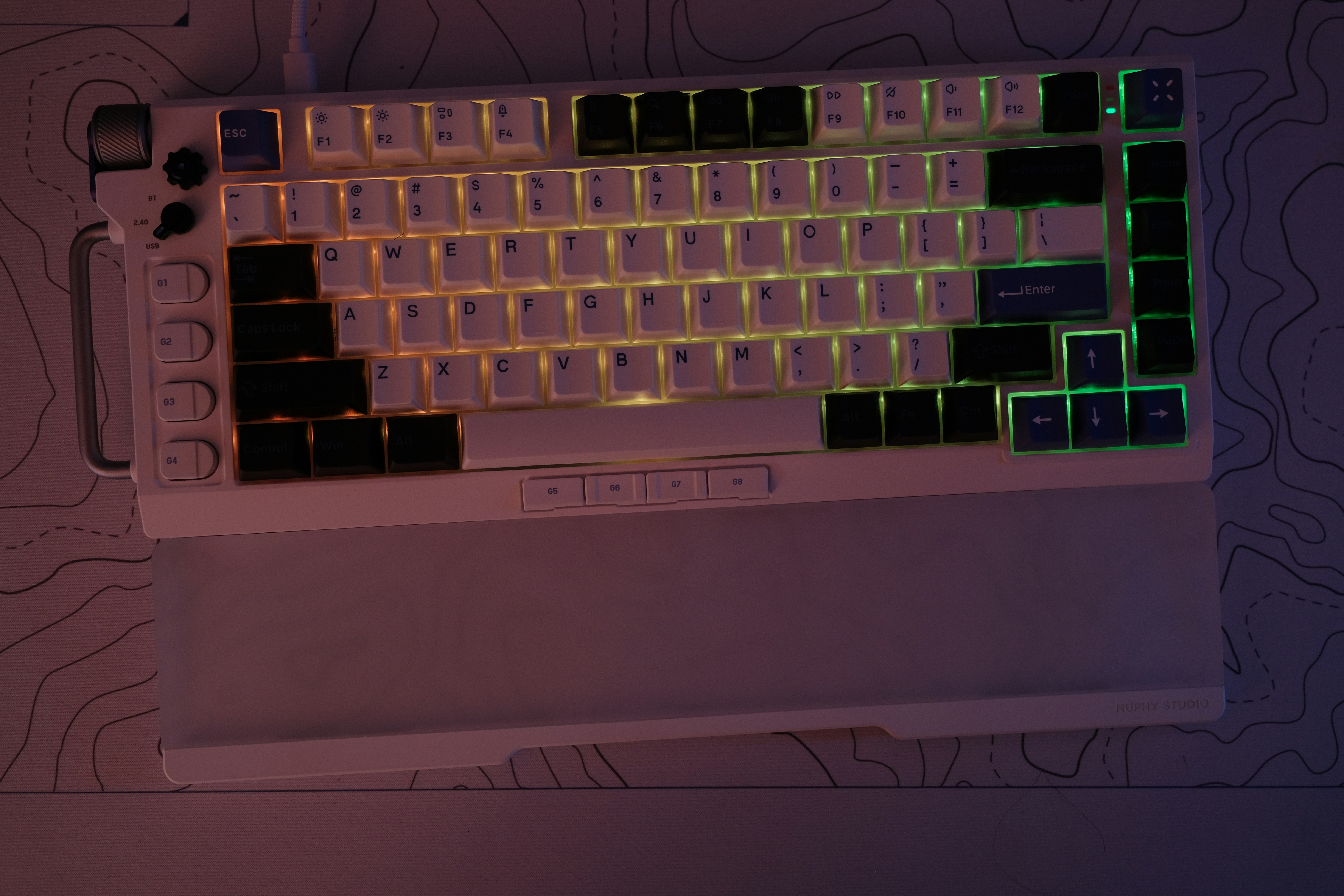 A computer keyboard with glowing keys on it photo – Free Rgb Image on ...