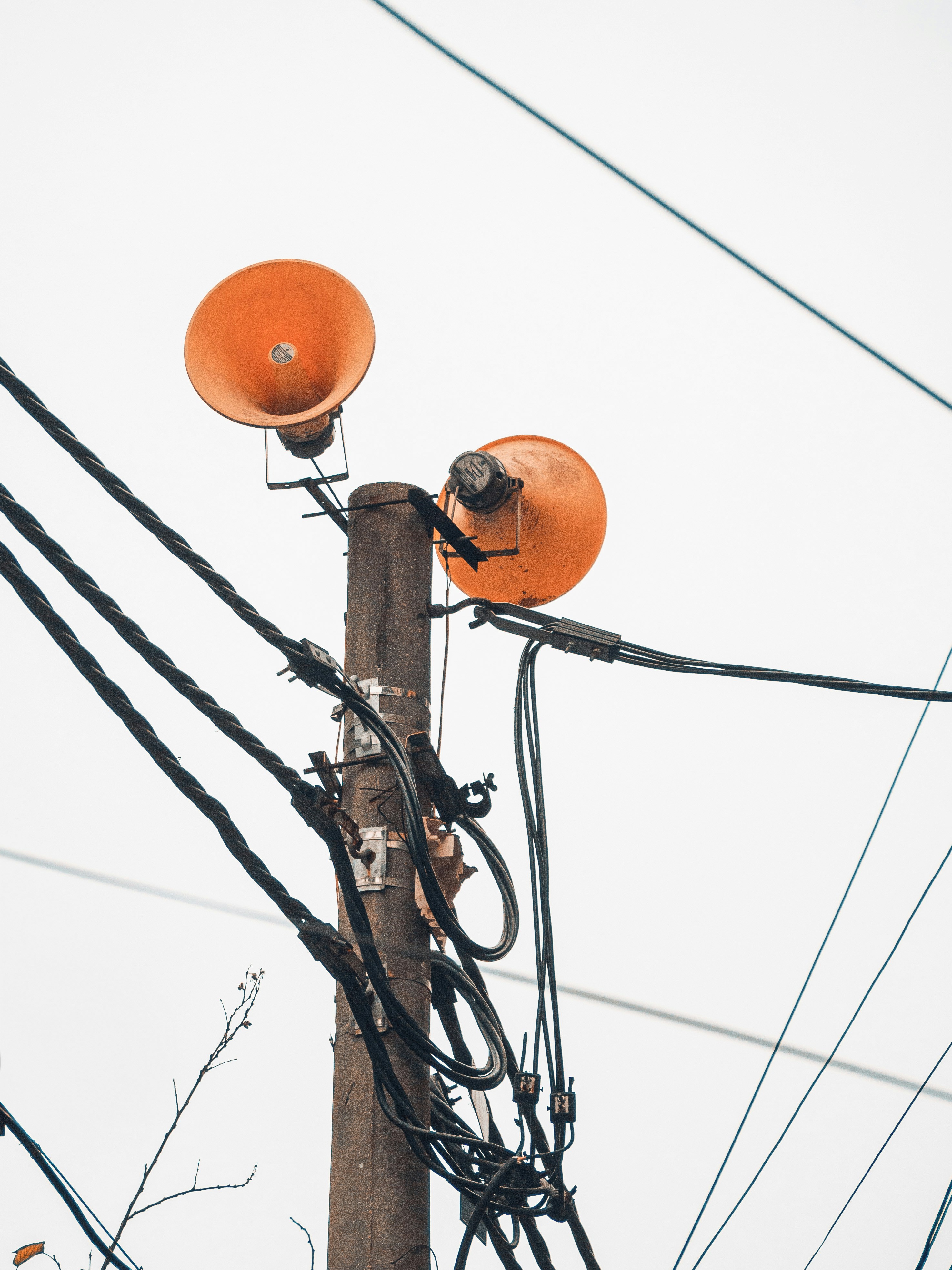 A telephone pole with a bunch of wires attached to it photo – Free Hà ...