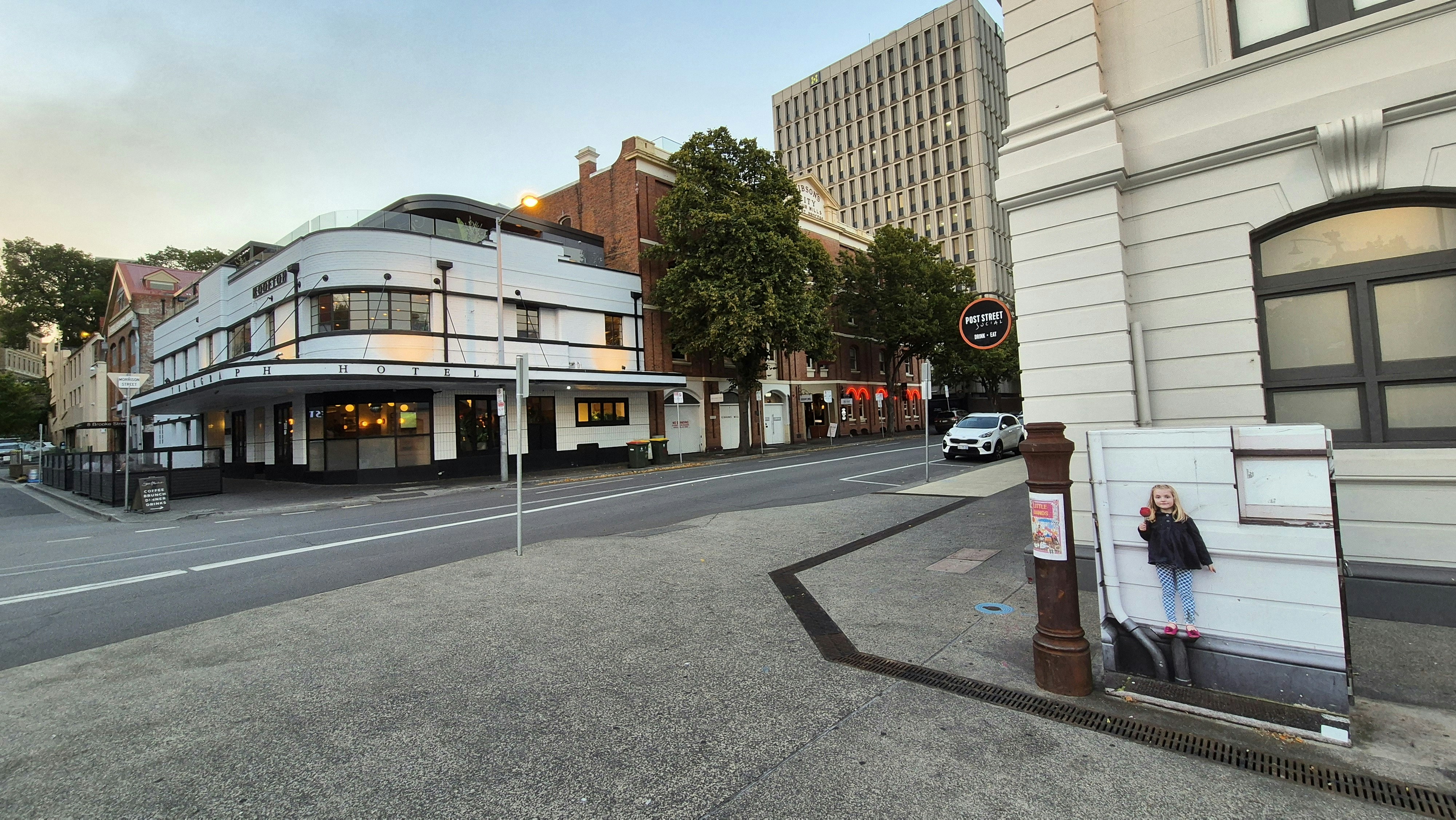 Hobart city restaurant streetscape and building