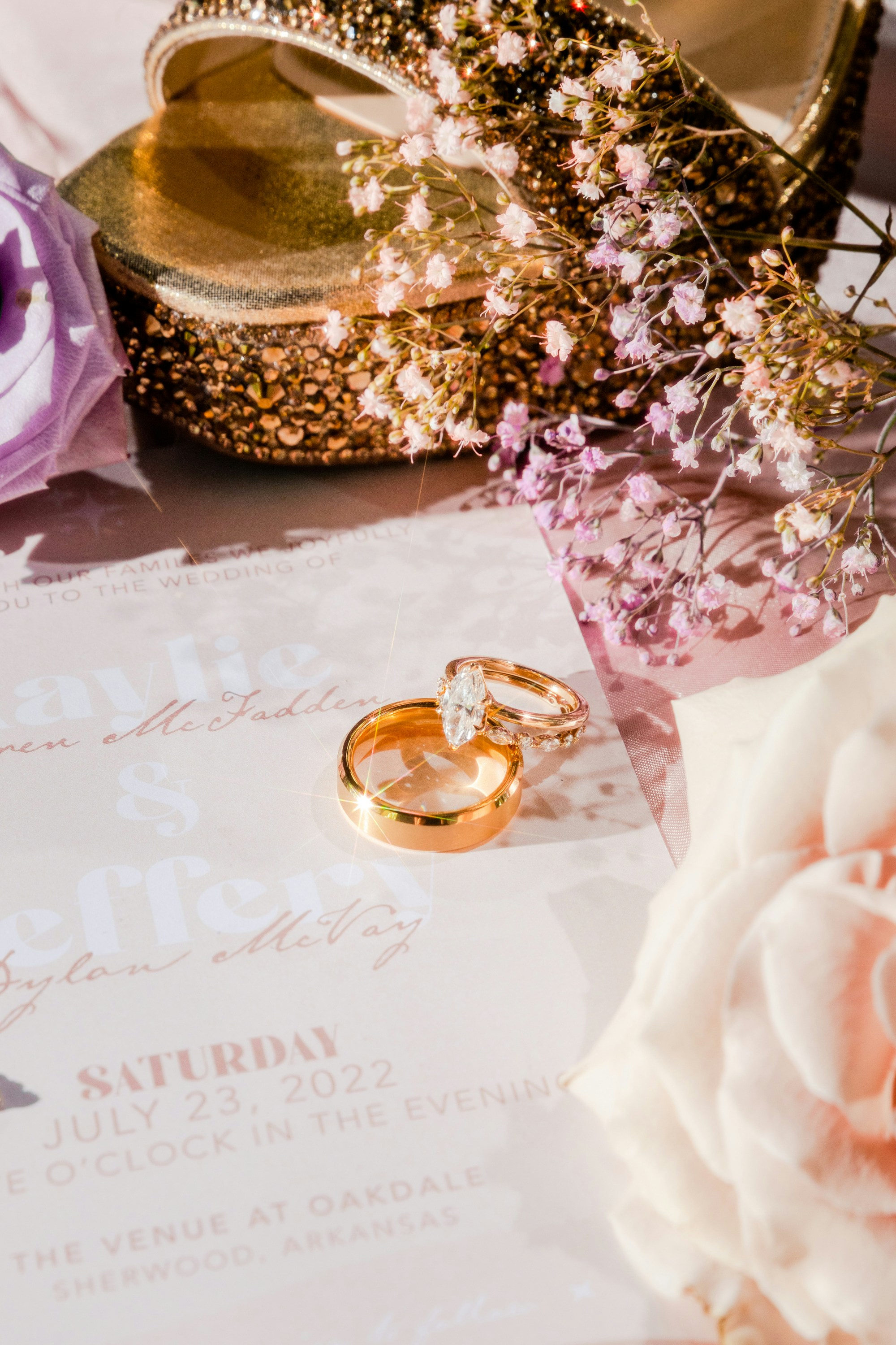 Two wedding rings sitting on top of a paper photo – Free Little rock ...