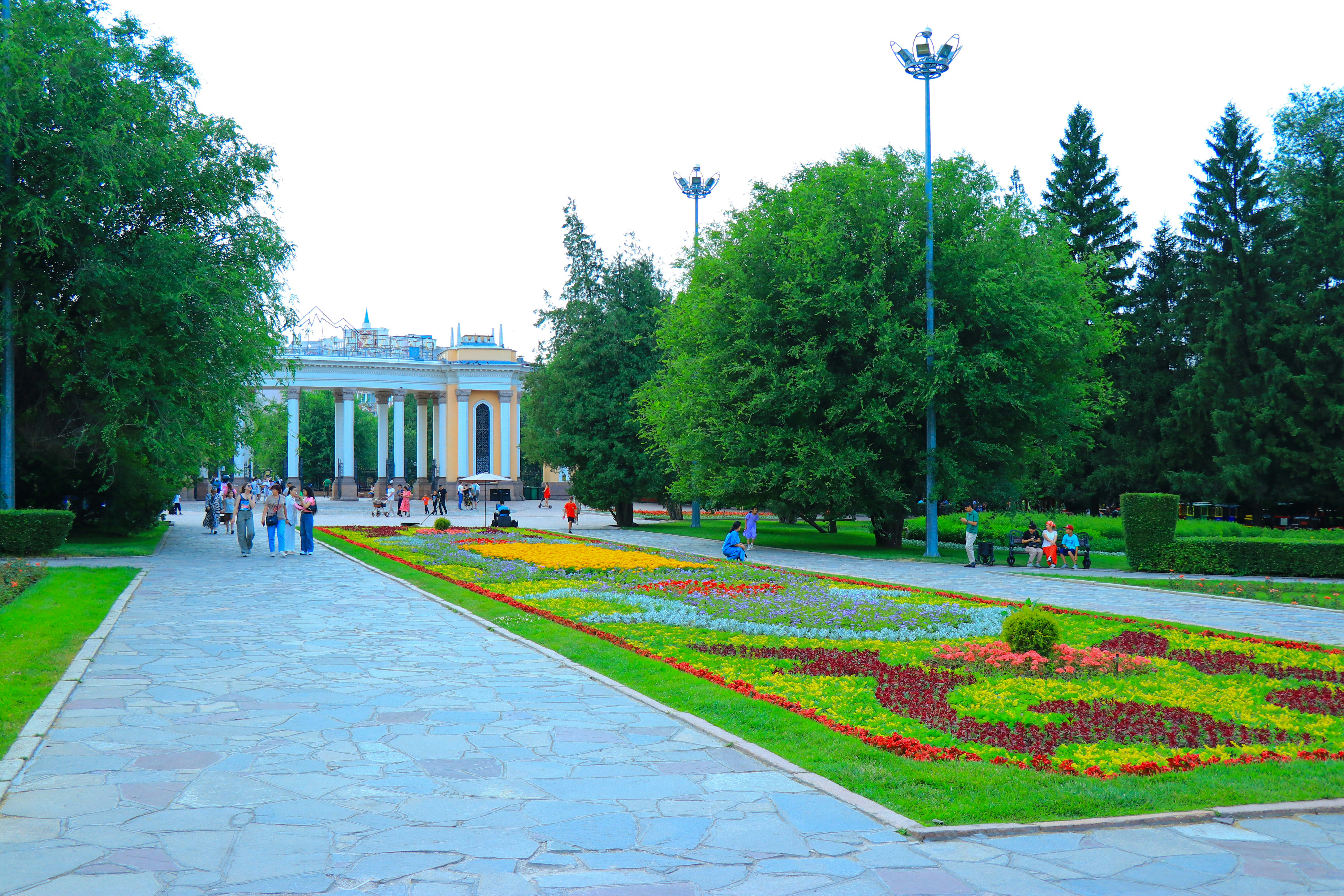A landscape picture of The Central Park of Almaty (named after a famous writer of the 20th century - Maxim Gorky).