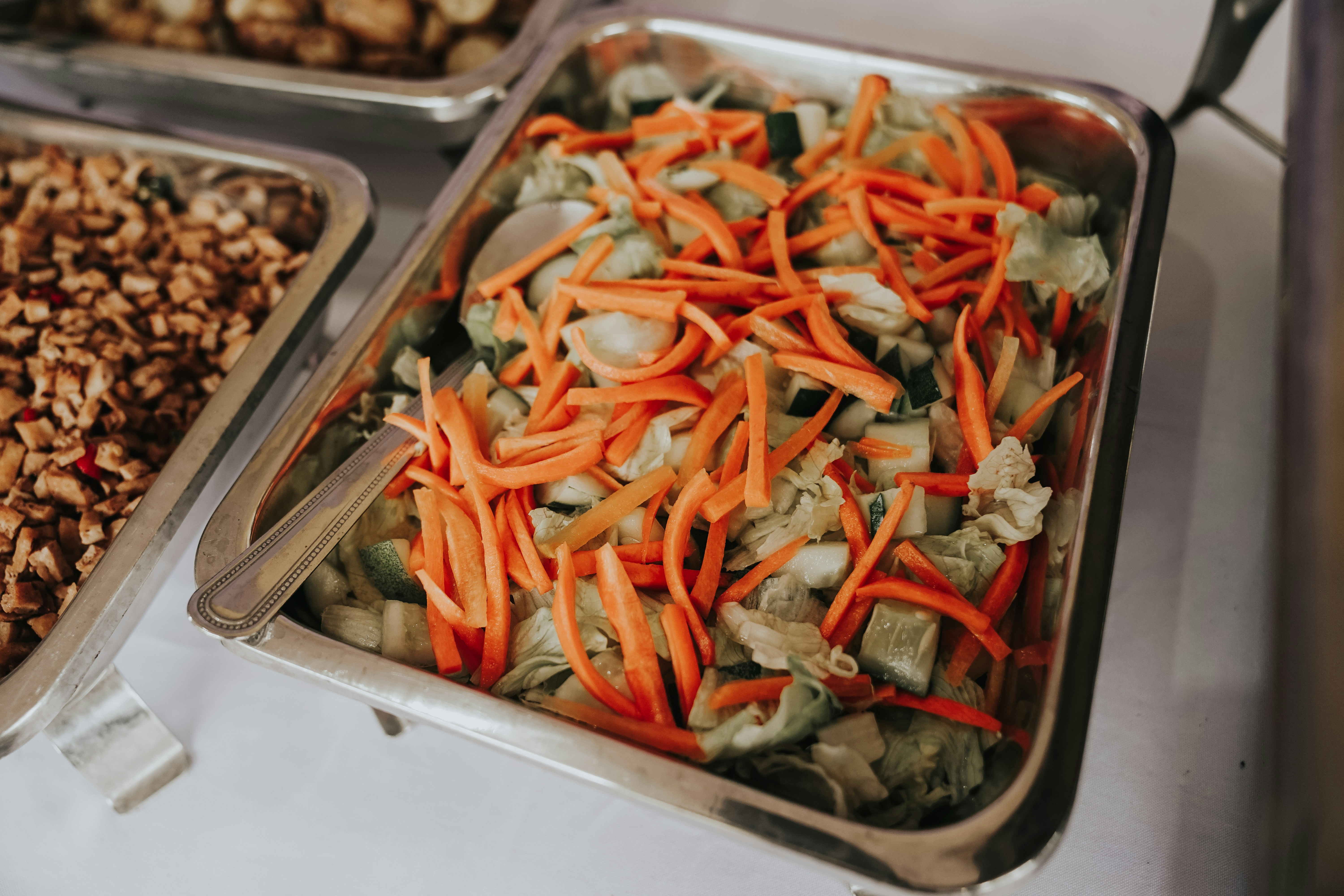 Colorful Veggie Medley in a Stainless Bains Tray