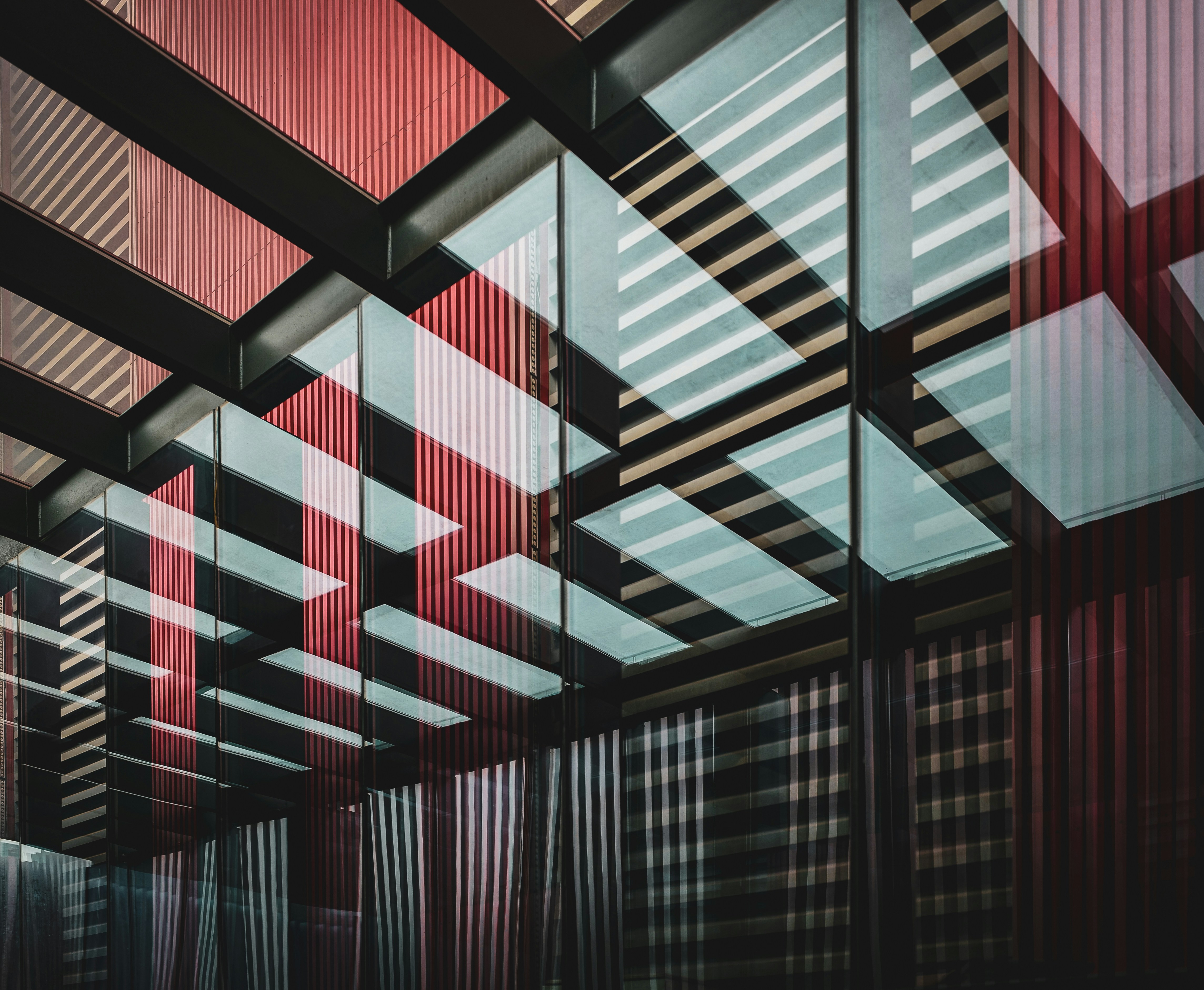 A room with a red and white striped ceiling photo – Free China art ...
