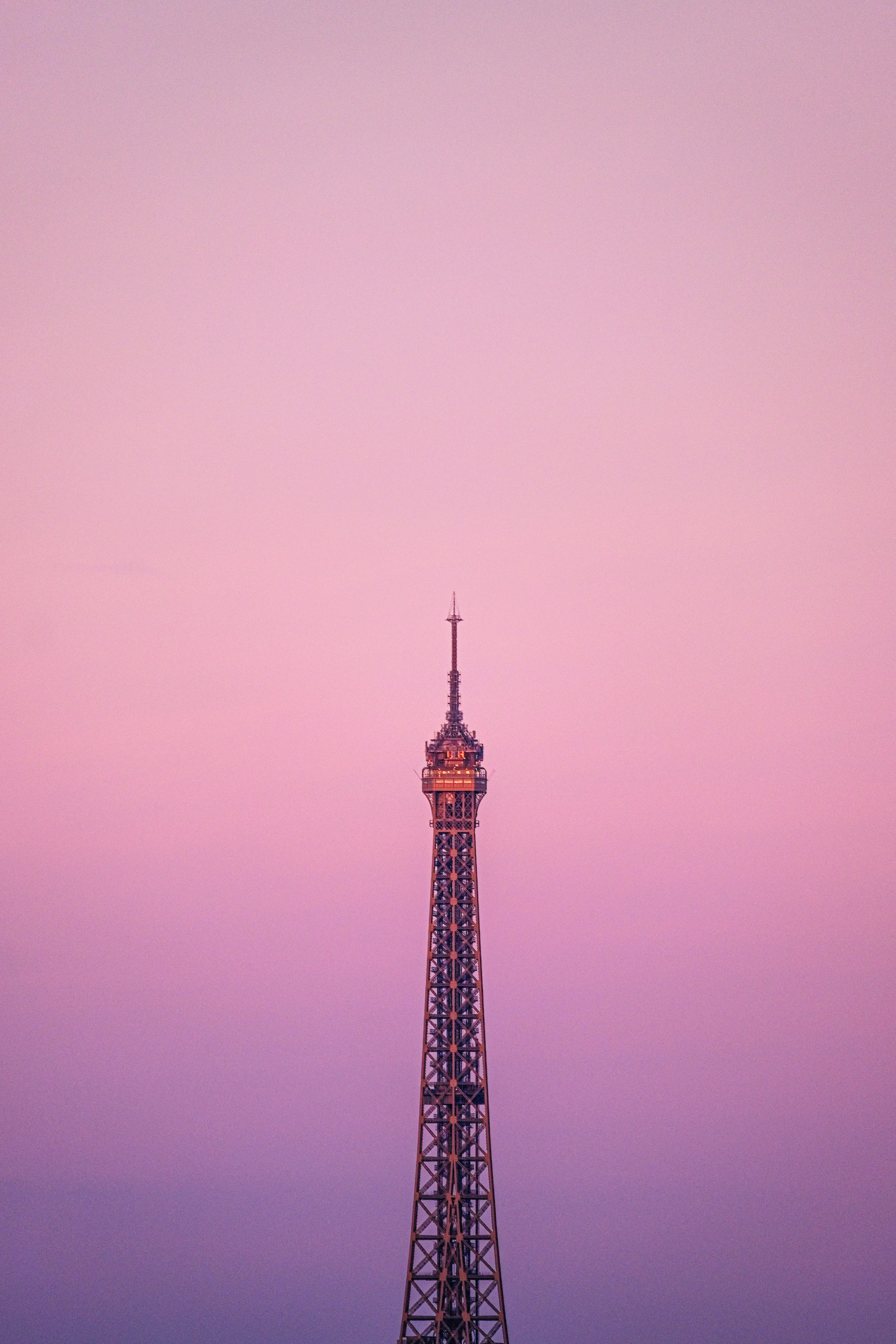 Pastel Twilight Ironwork: Eiffel Tower in Blush Skies