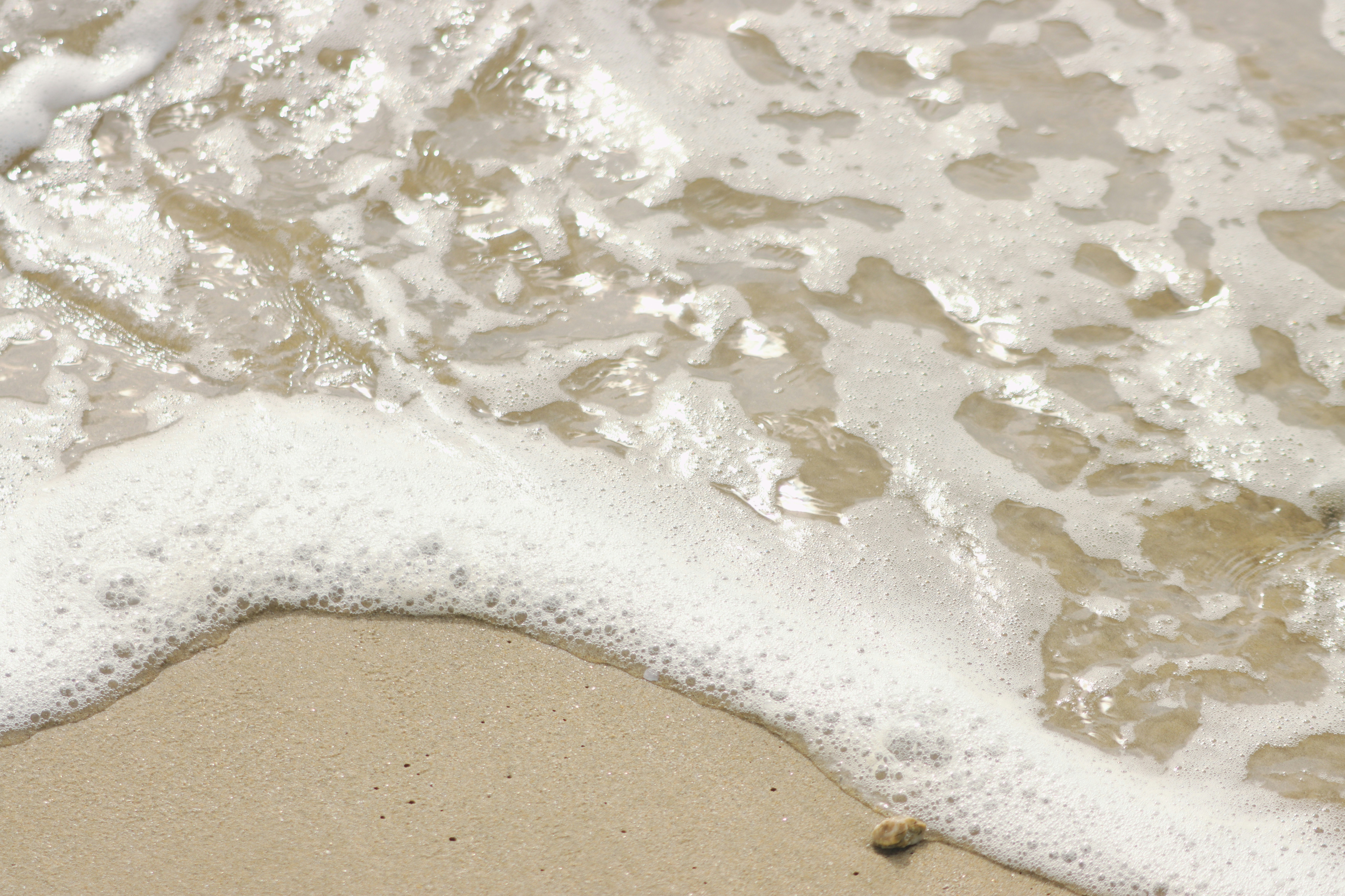 A close up of water and sand on a beach photo – Free 충청남도 대한민국 Image on ...