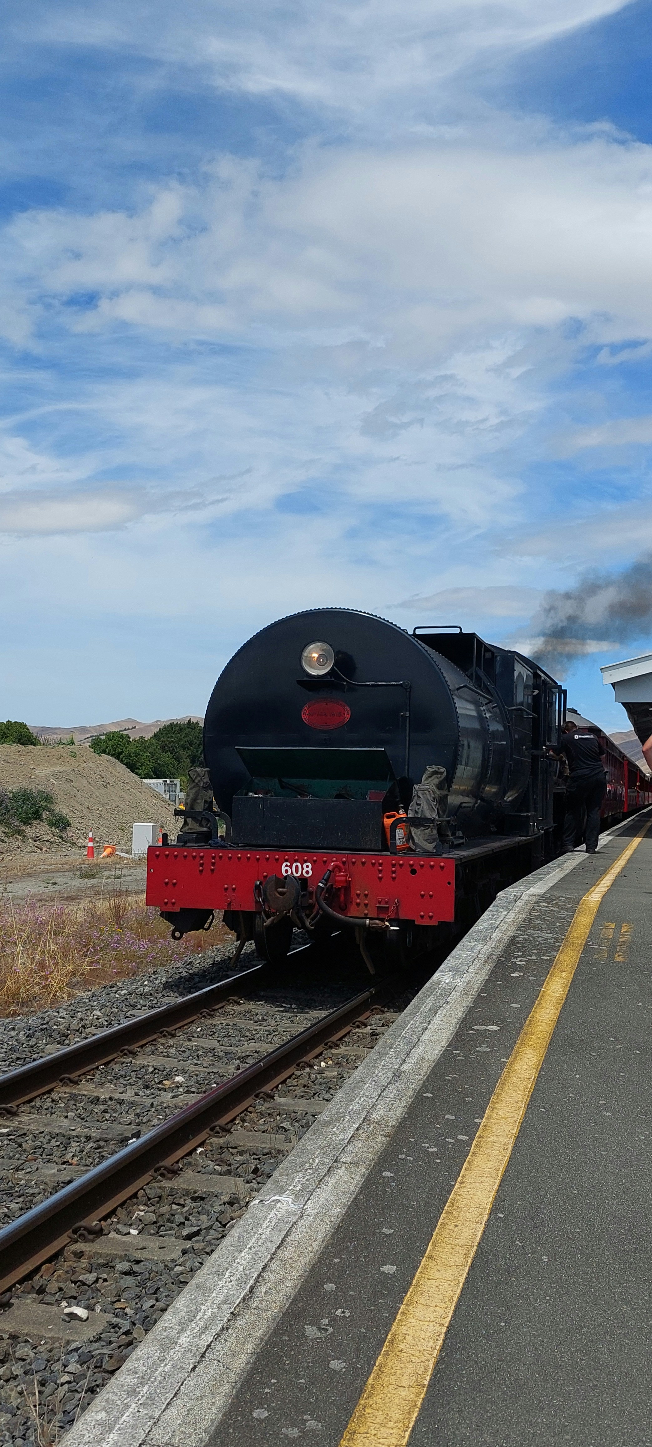 Iron Behemoth on the Platform: A Steam Locomotive in Quiet Prominence