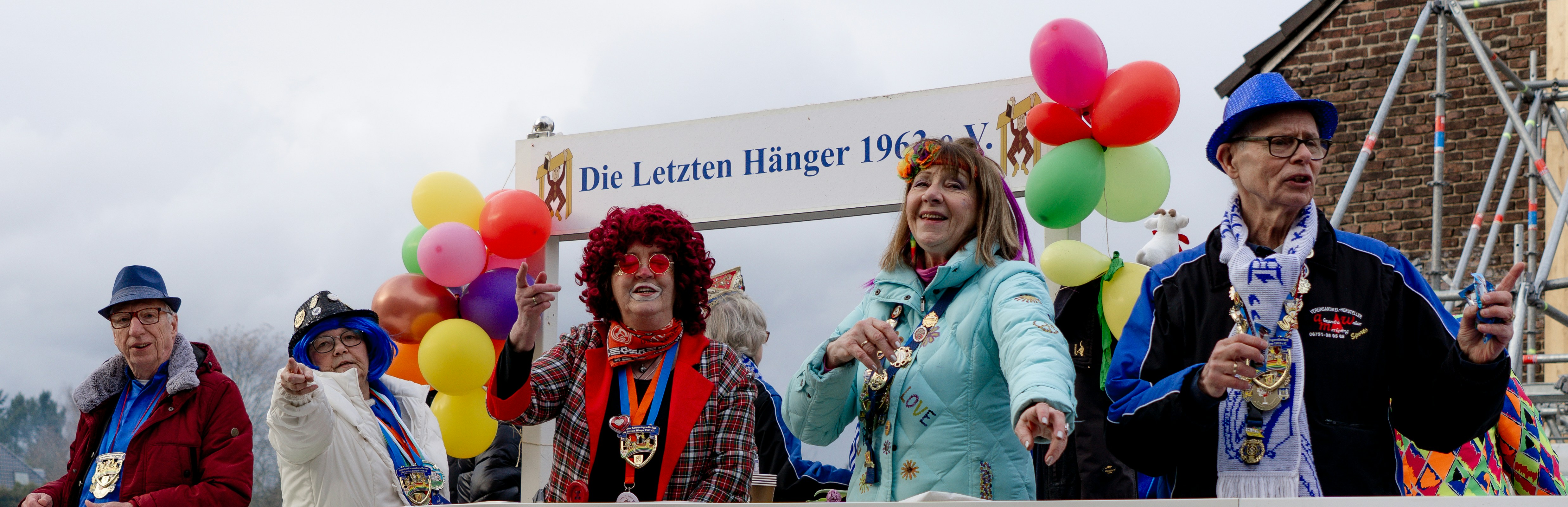 Colorful Parade Celebrants in Festive Attire
