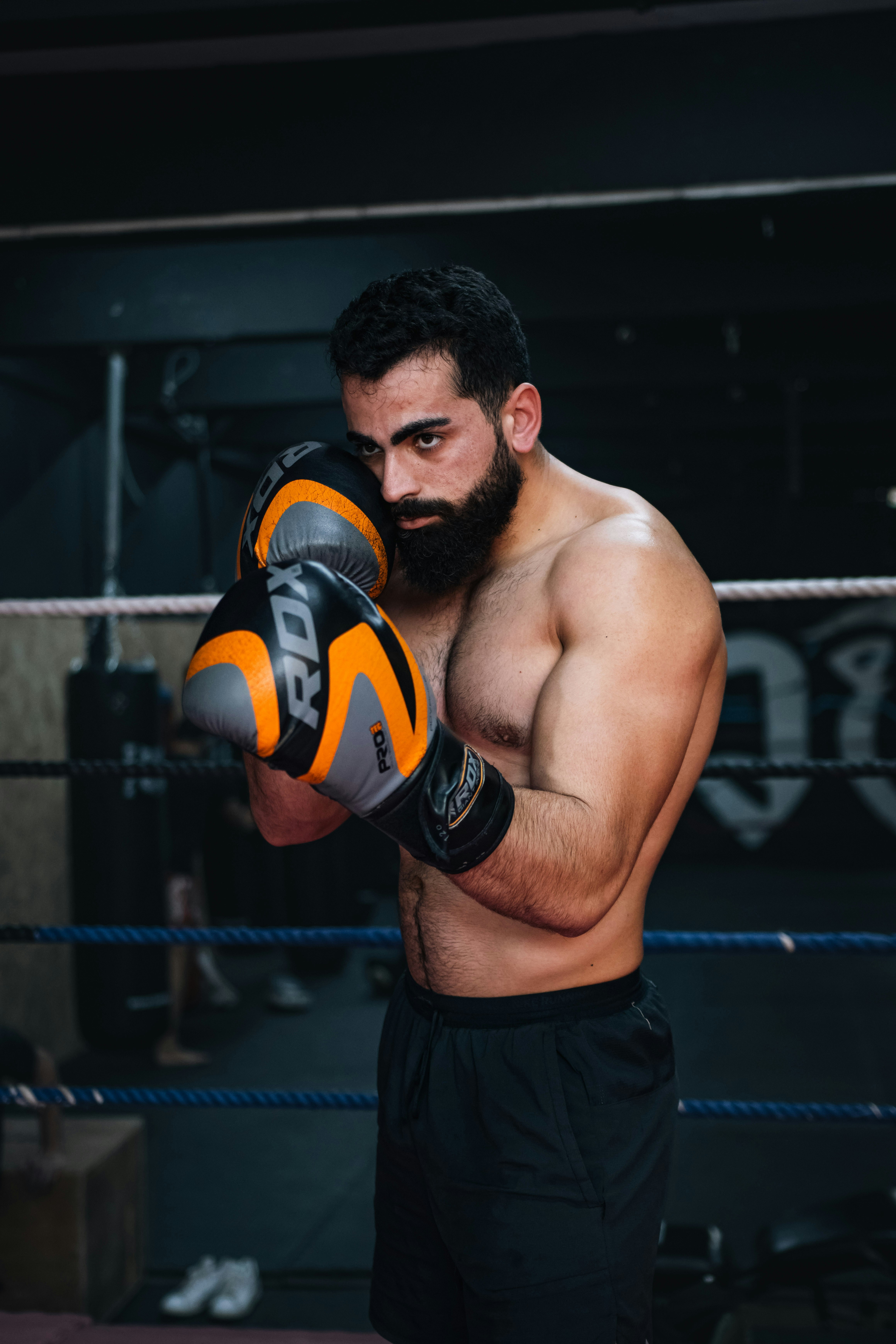 A man with a beard wearing boxing gloves photo – Free Boxing Image on ...