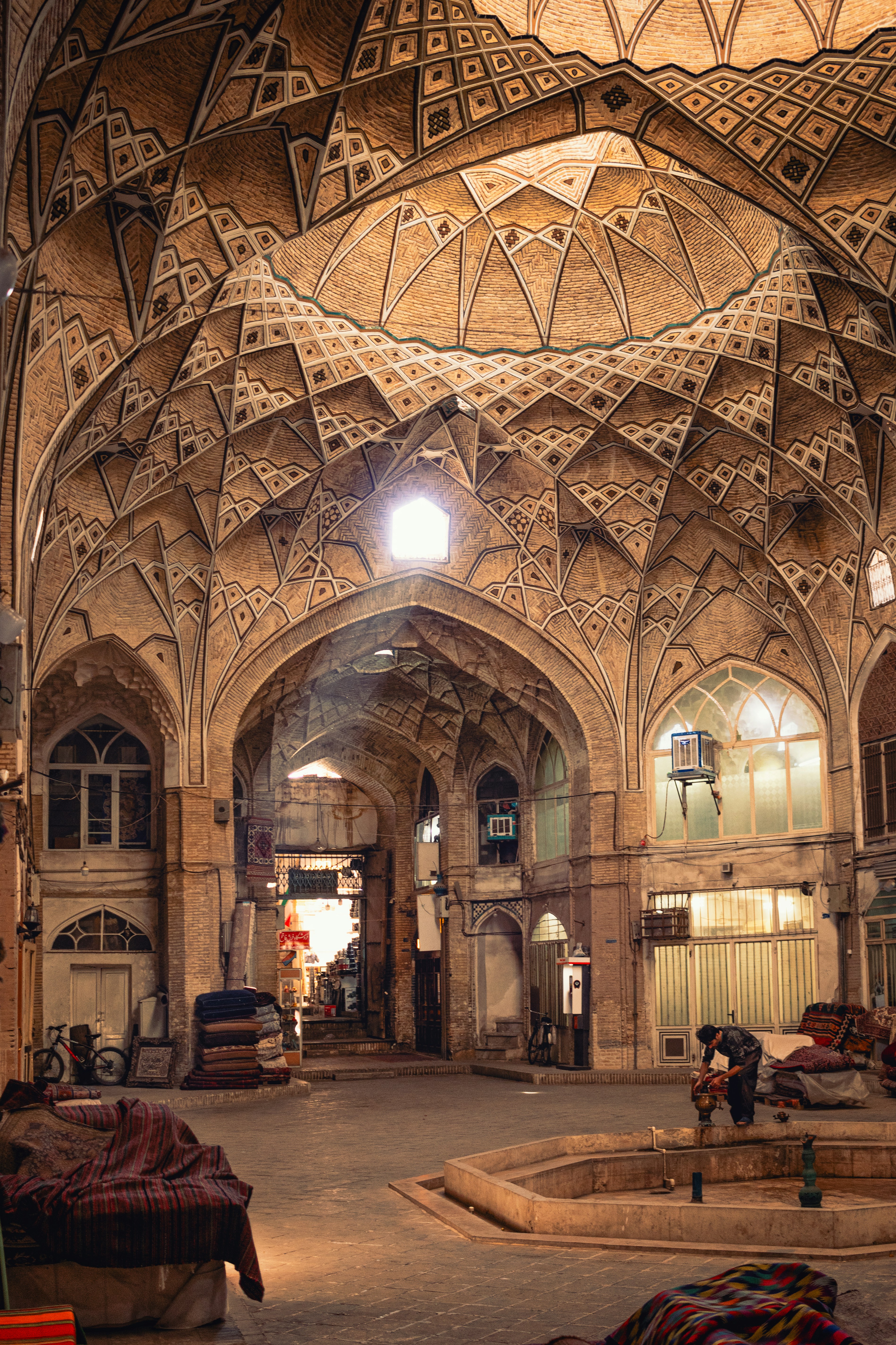 Arched Bazaar Hall Beneath Geometric Domes