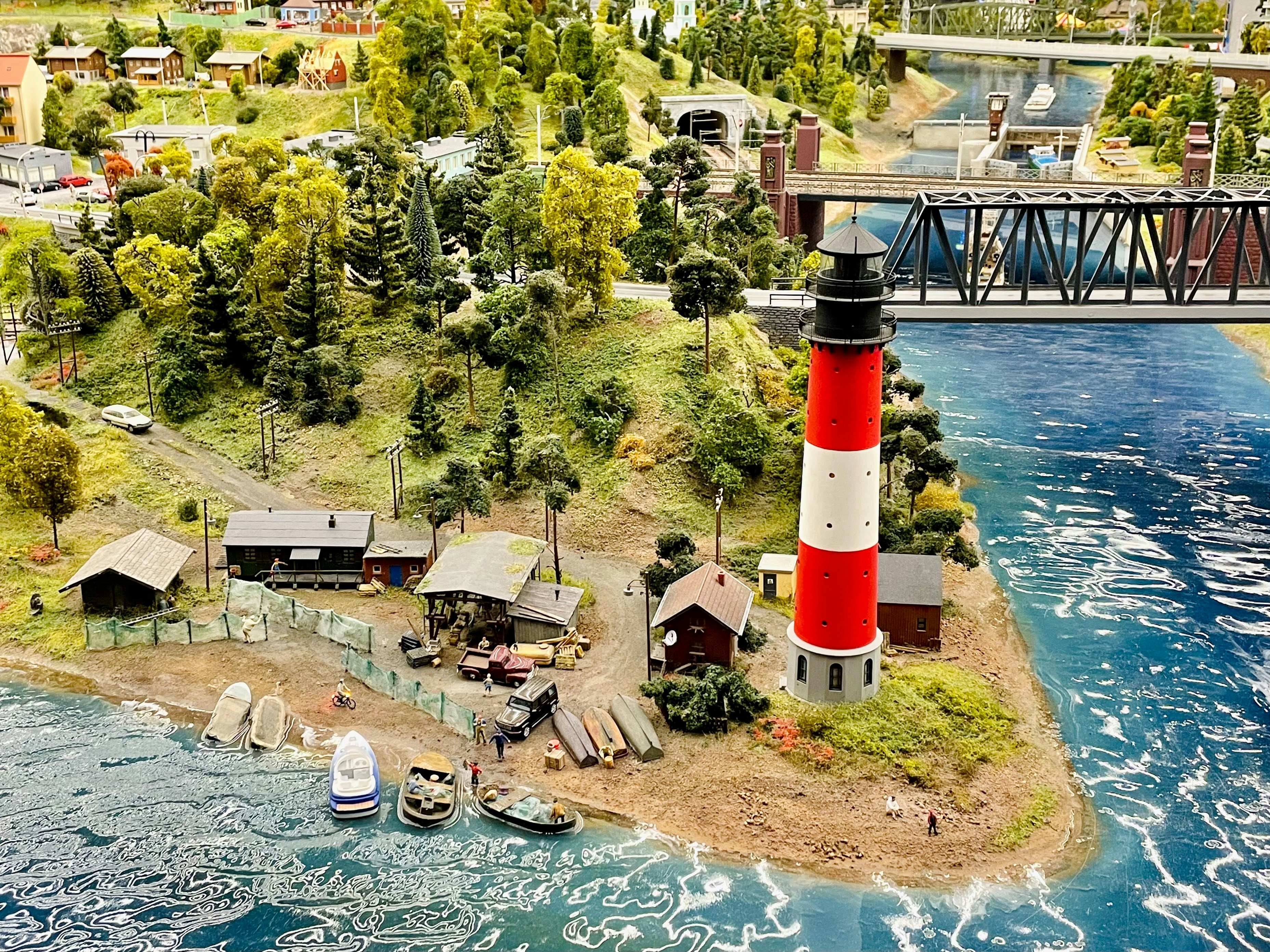 Lighthouse Crescent: A Miniature Coastal Village at Dusk