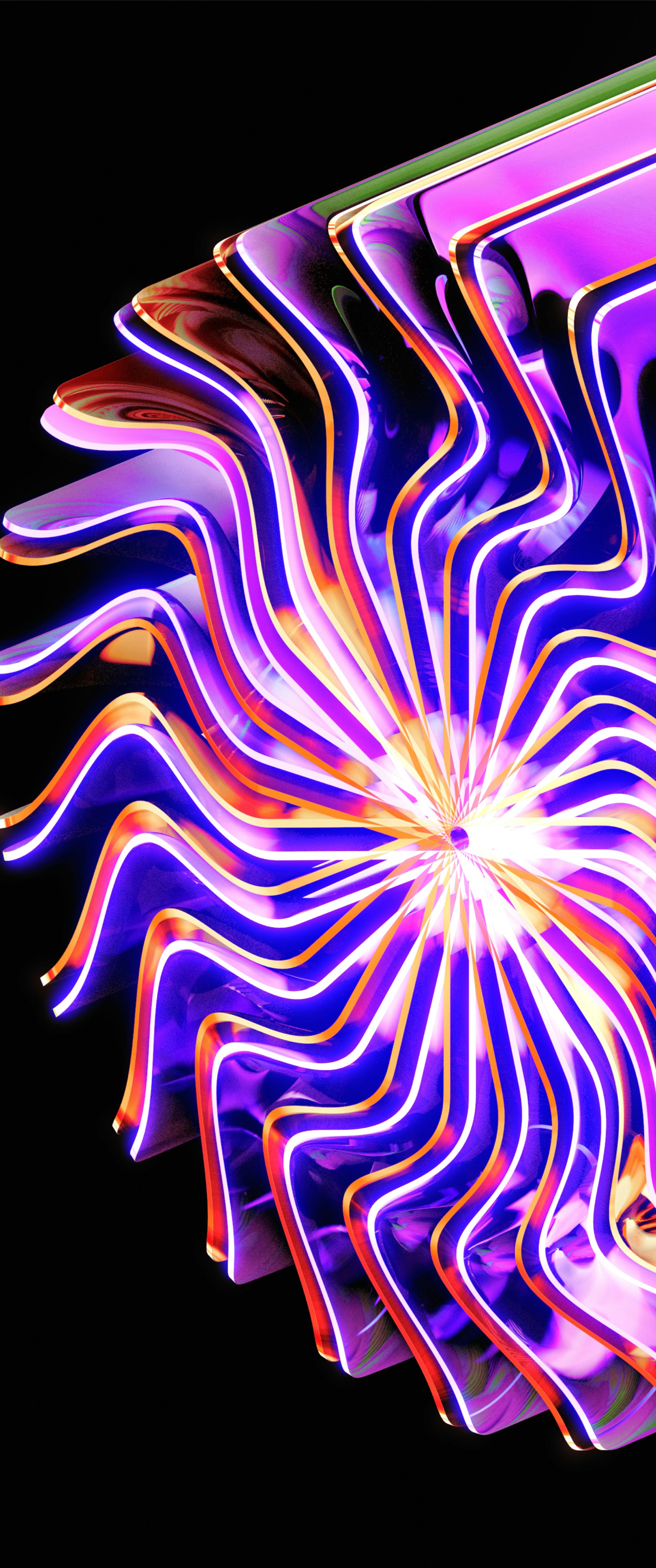 A large colorful object with a black background photo – Free Spiral ...