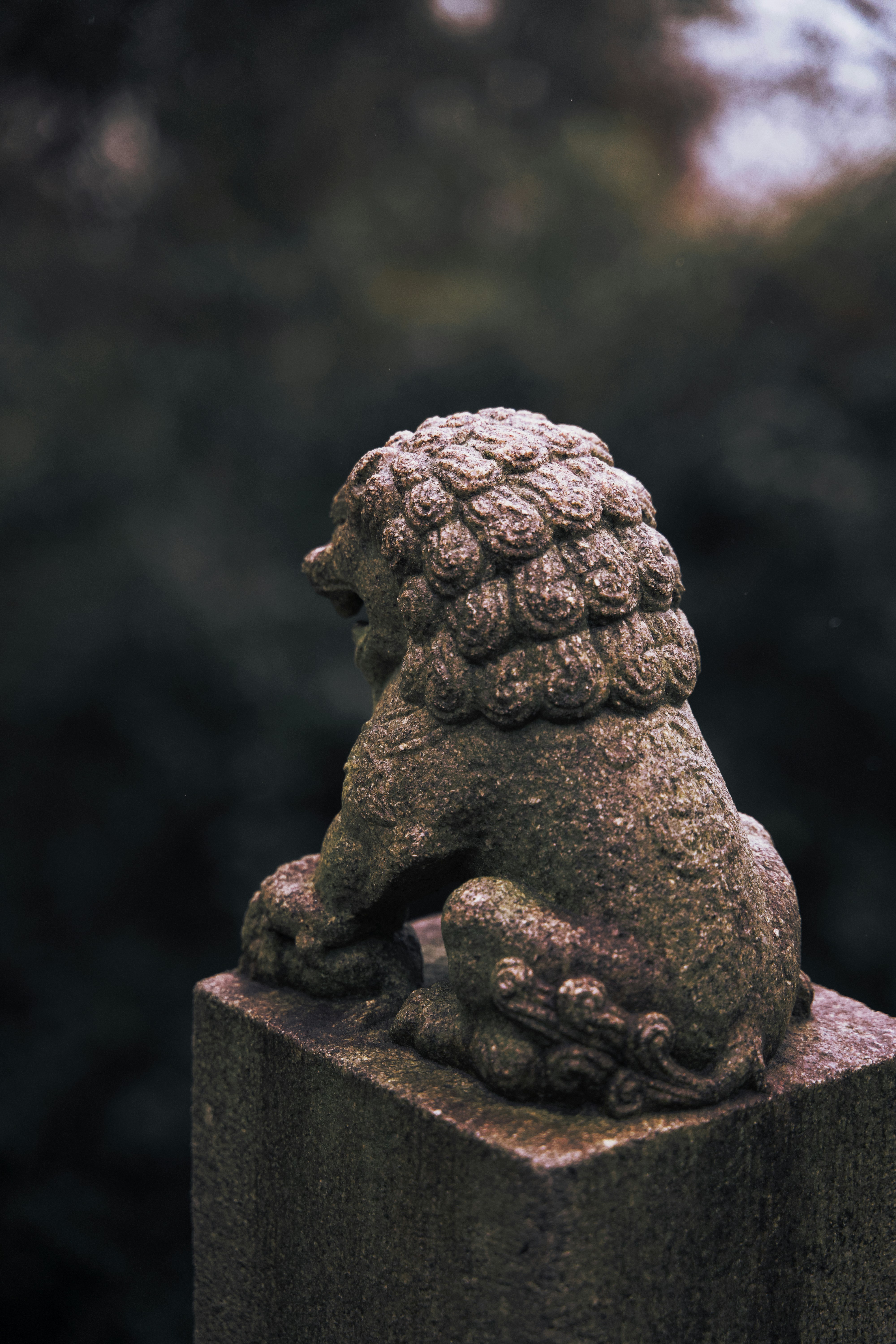 Little stone lion on a bridge at the temple of Shih Kung, Suzhou.