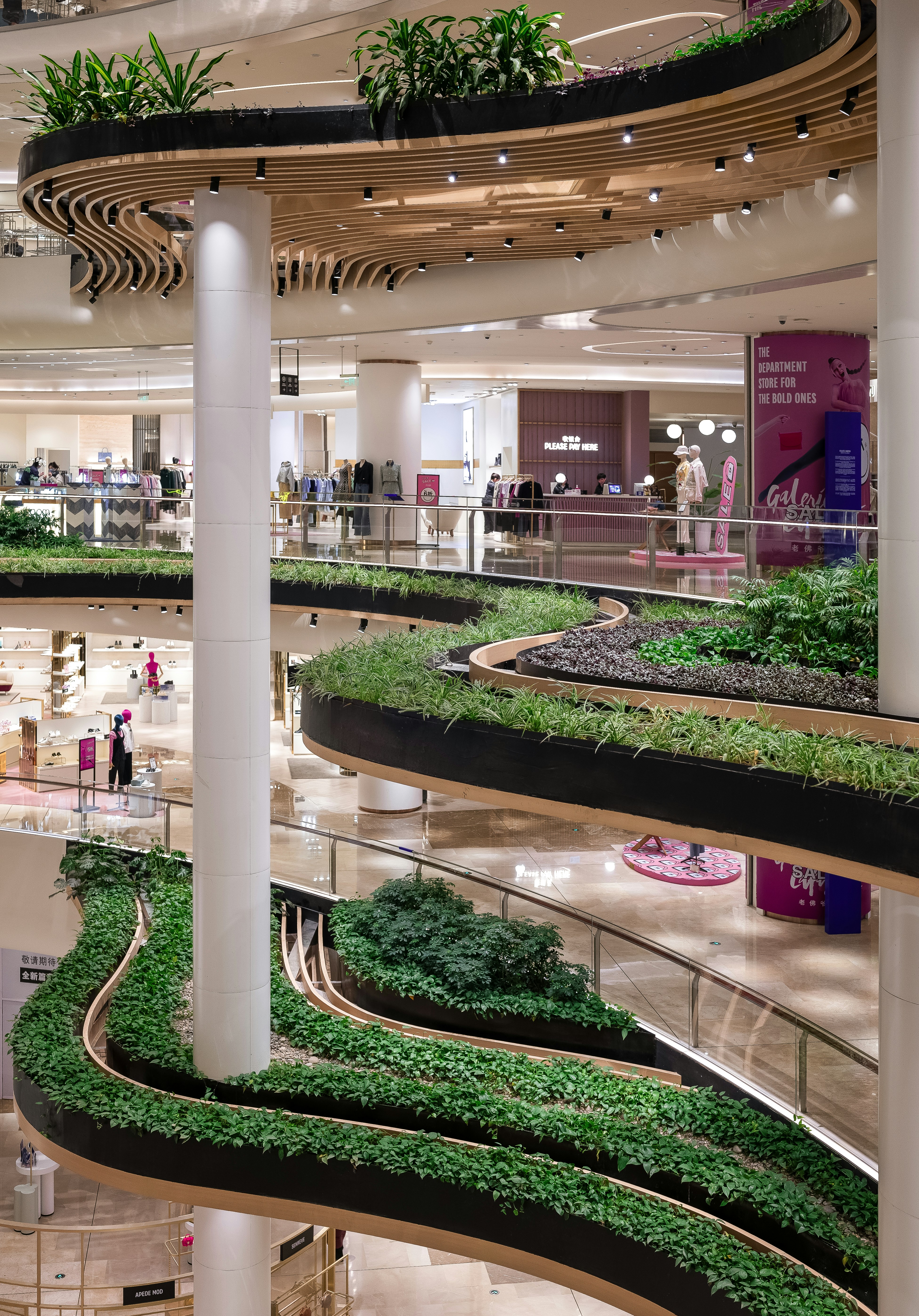 Vertical Garden Ramp: A Spiral Timeline of Shopping Center Architecture