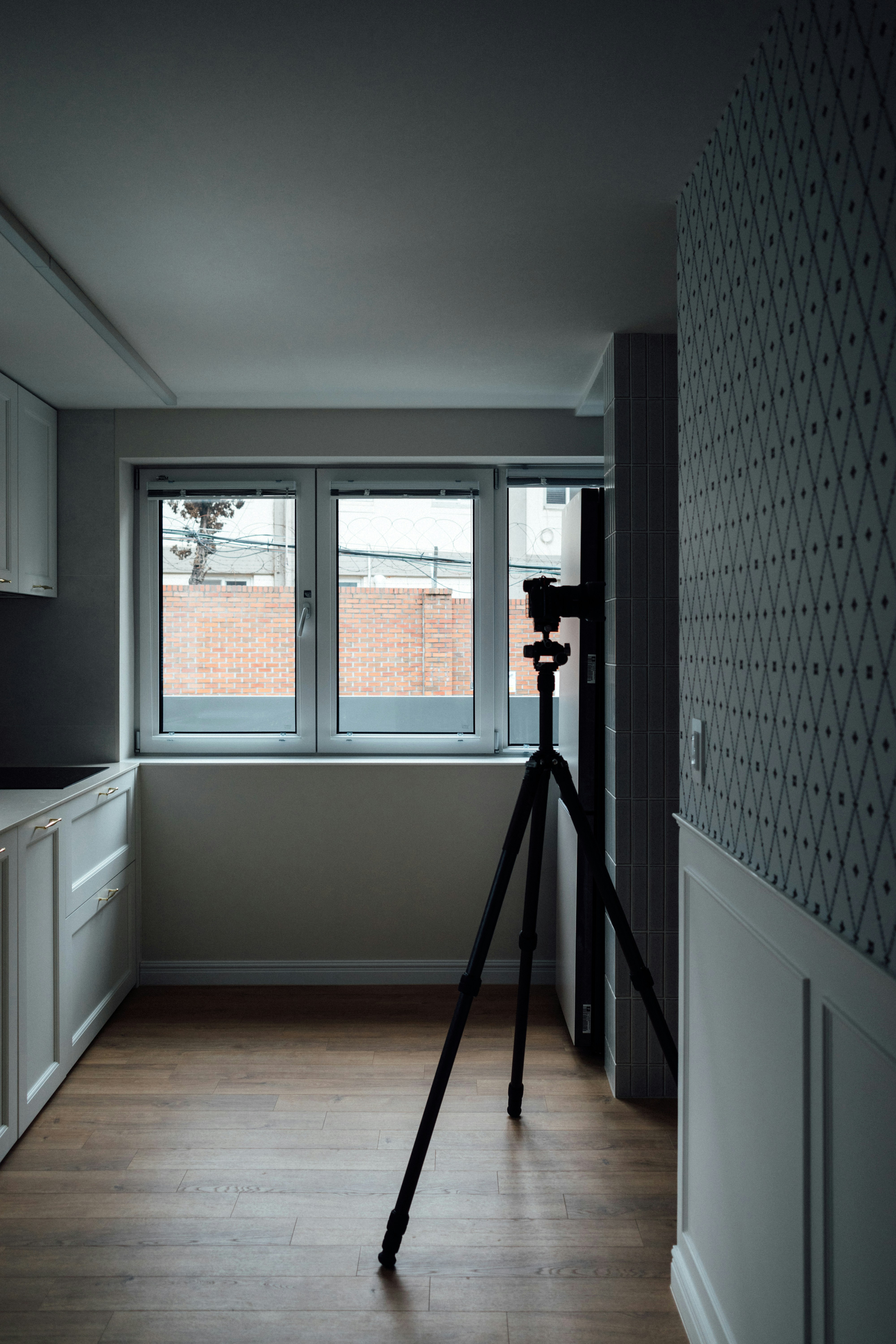A tripod in a kitchen next to a window photo – Free Gr3 Image on Unsplash