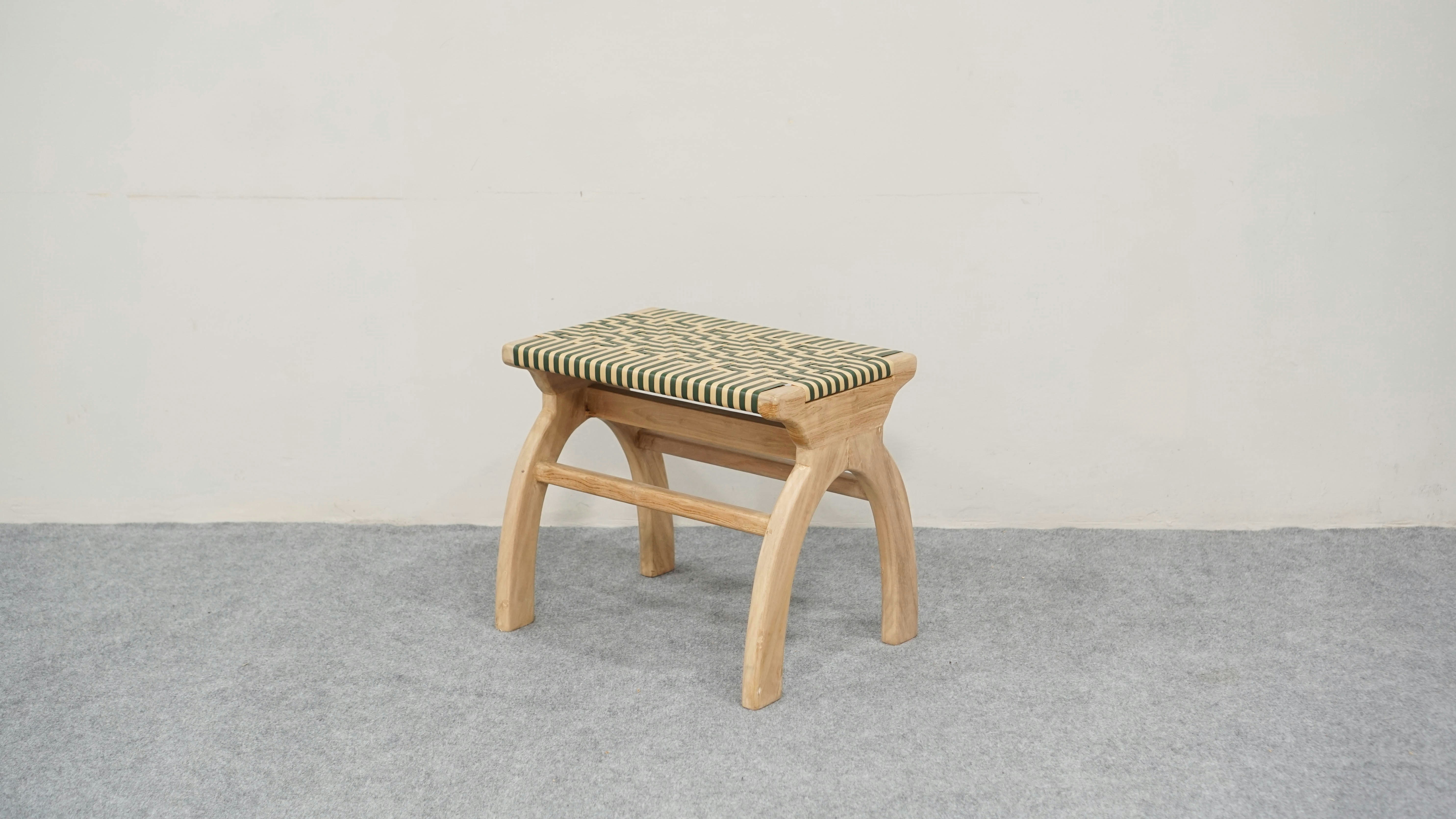 Minimalist Wooden Stool in Quiet Studio