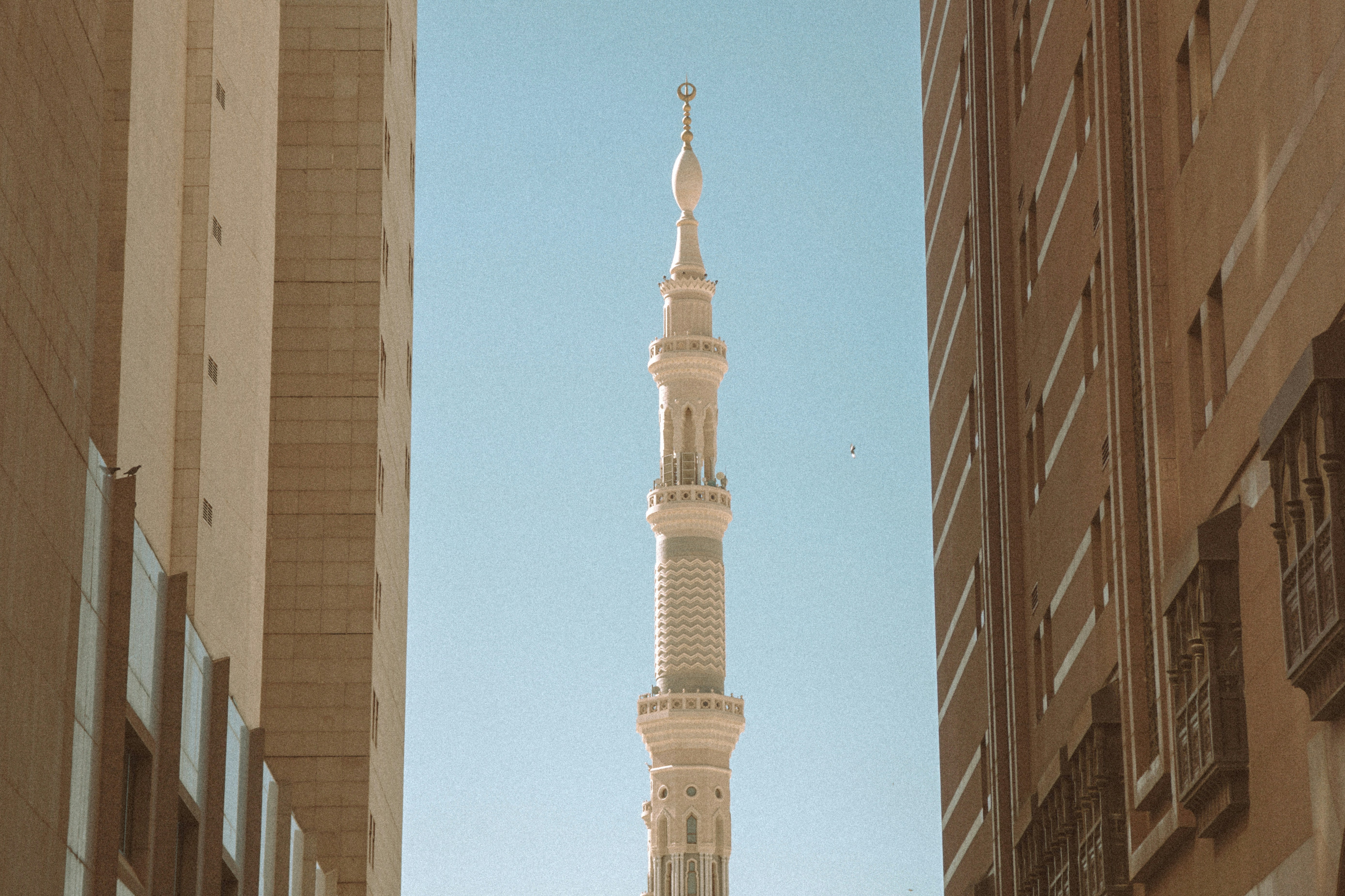 A tall white tower towering over a city photo – Free Blue Image on Unsplash