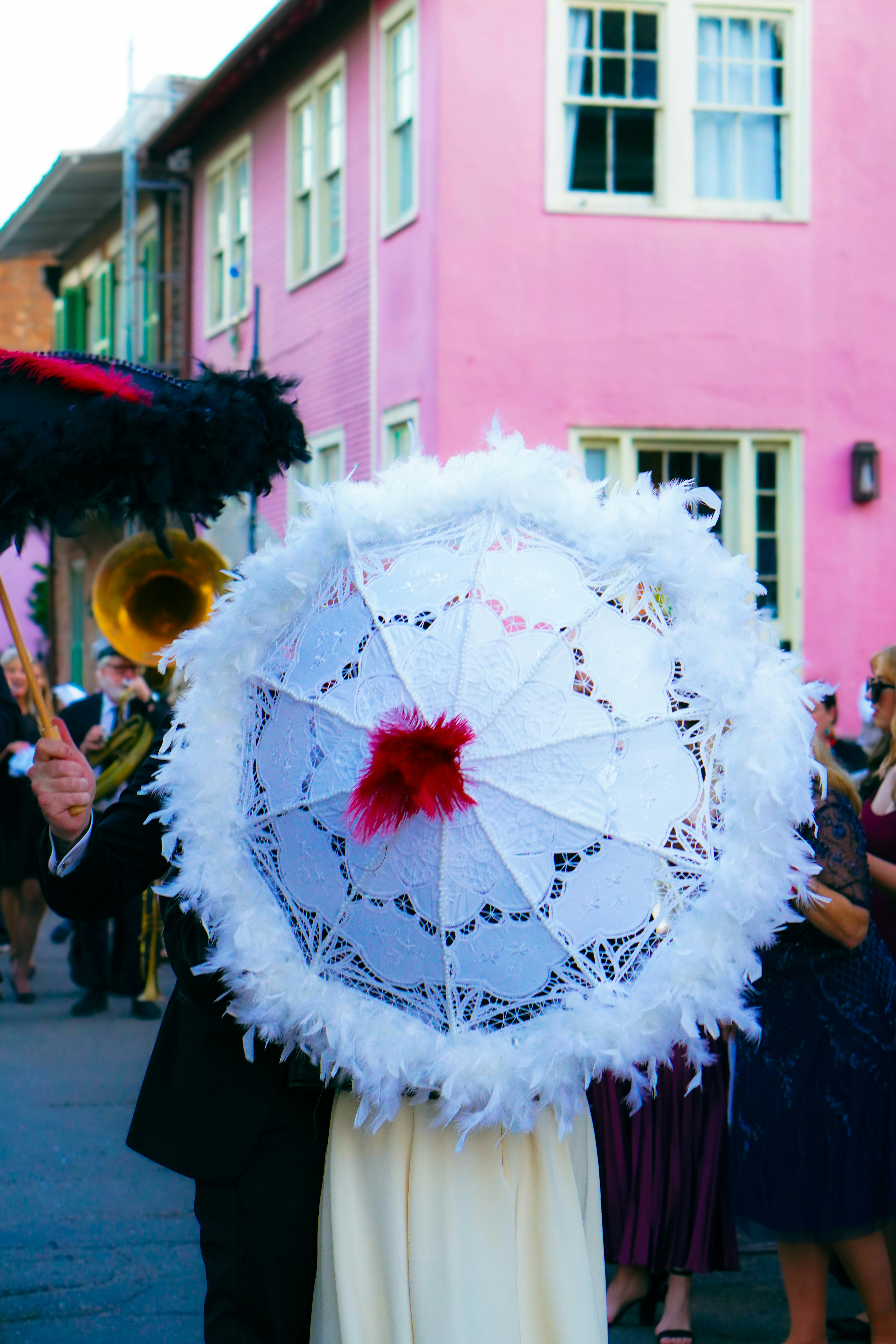 Parasol Lace in a Pink Street Parade