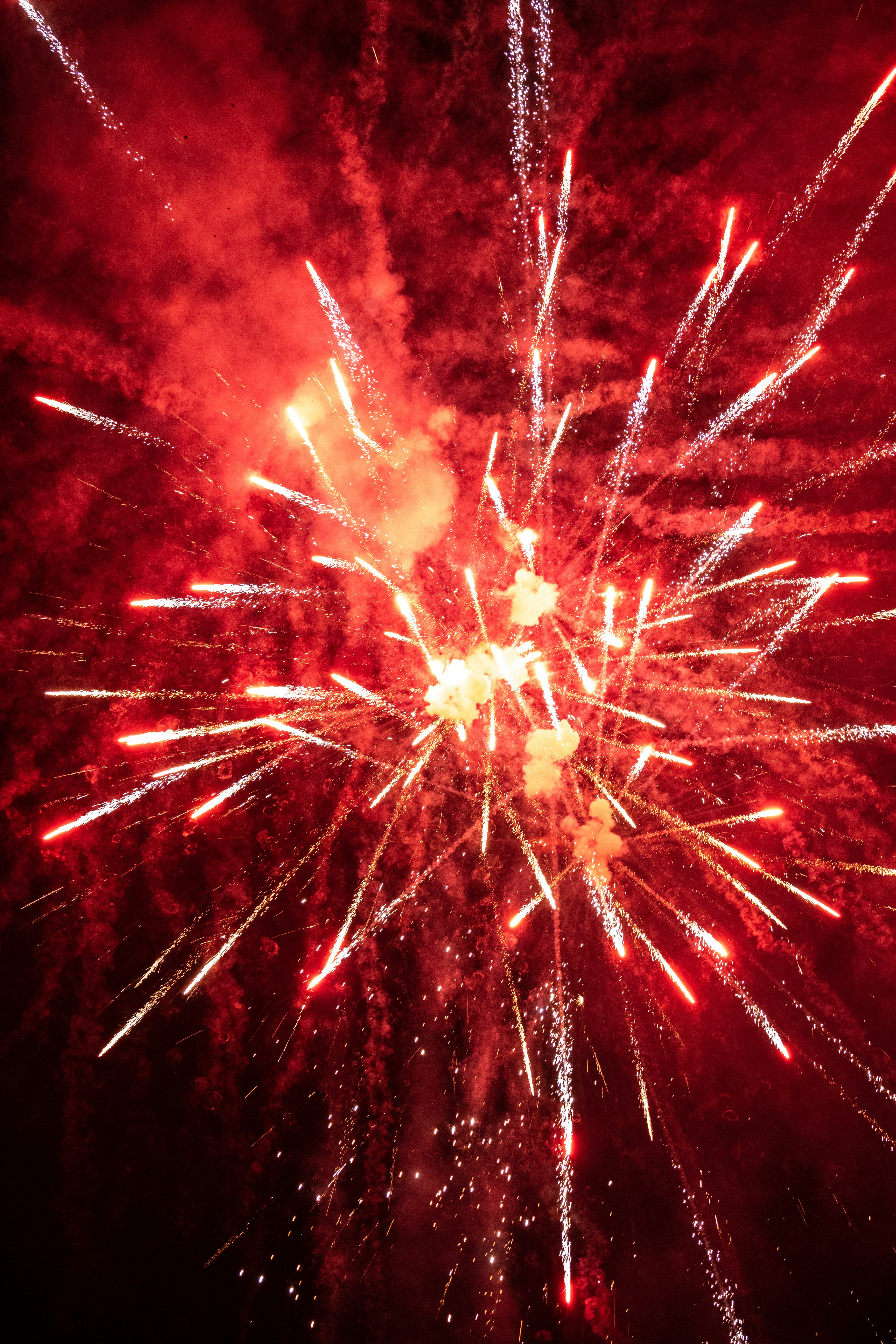 A red and white fireworks is in the sky photo – Free Chongqing Image on ...