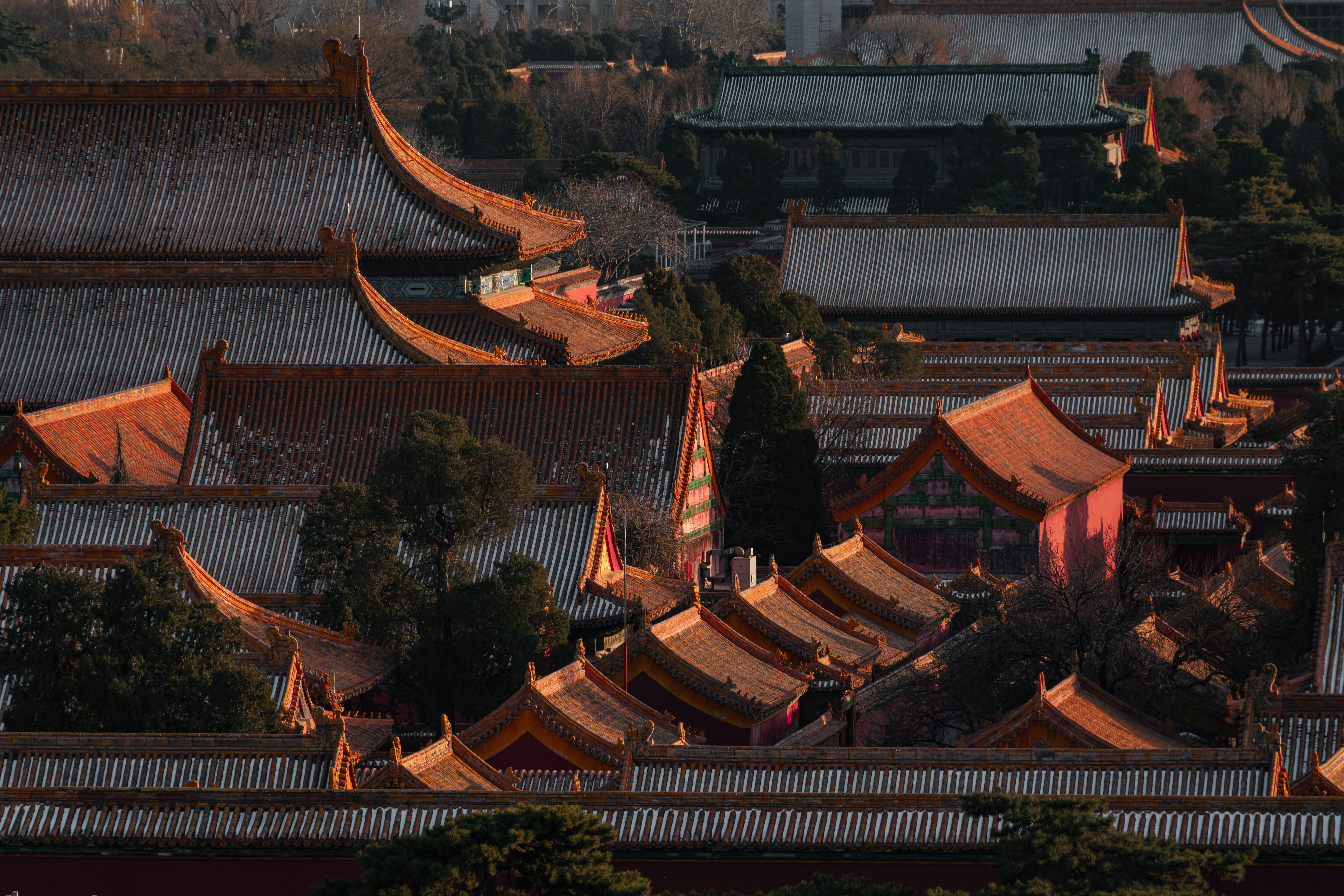 An aerial view of a city with many roofs photo – Free Beijing Image on ...