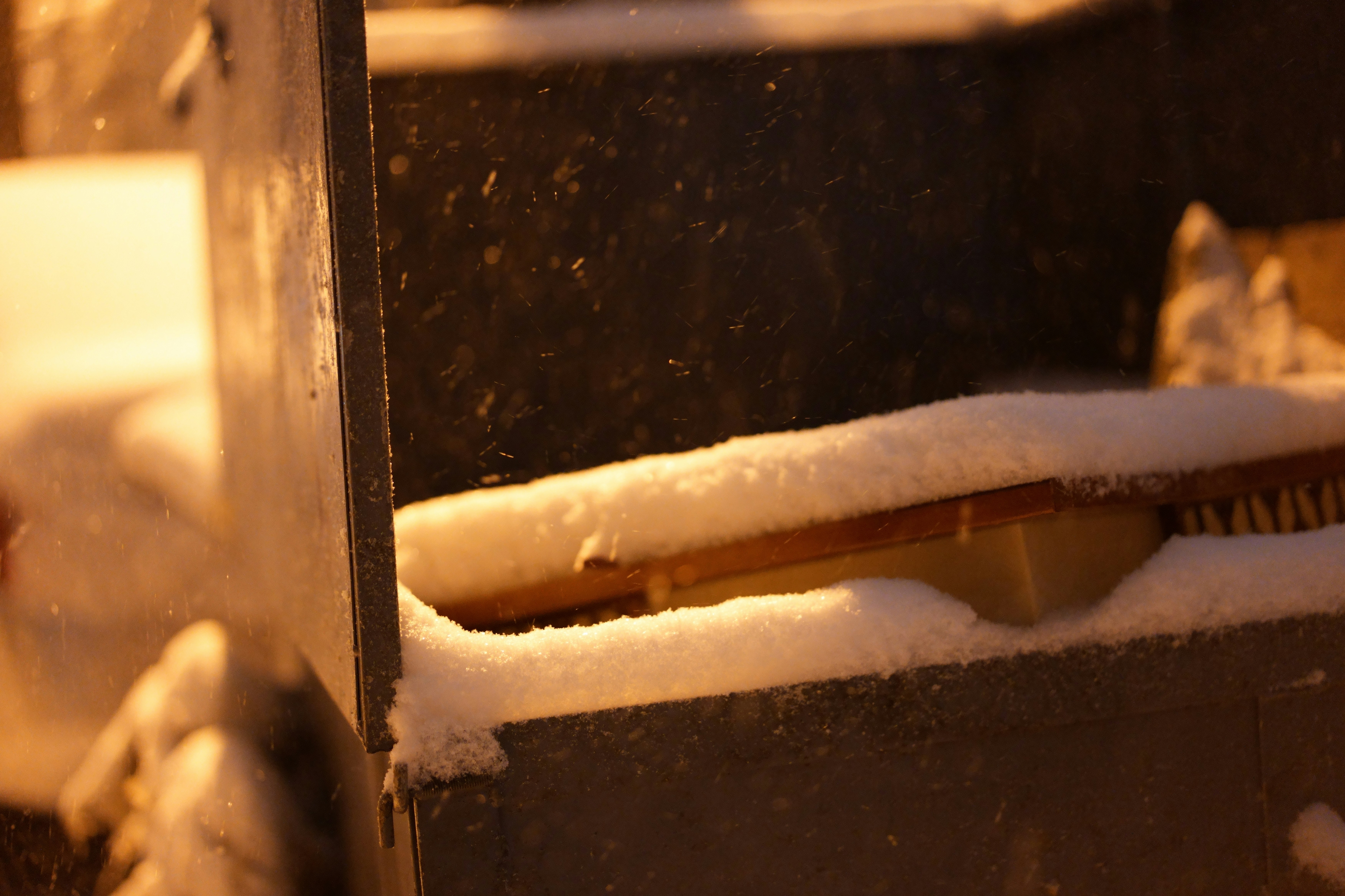 A close up of a snow covered window sill photo – Free Black Image on ...