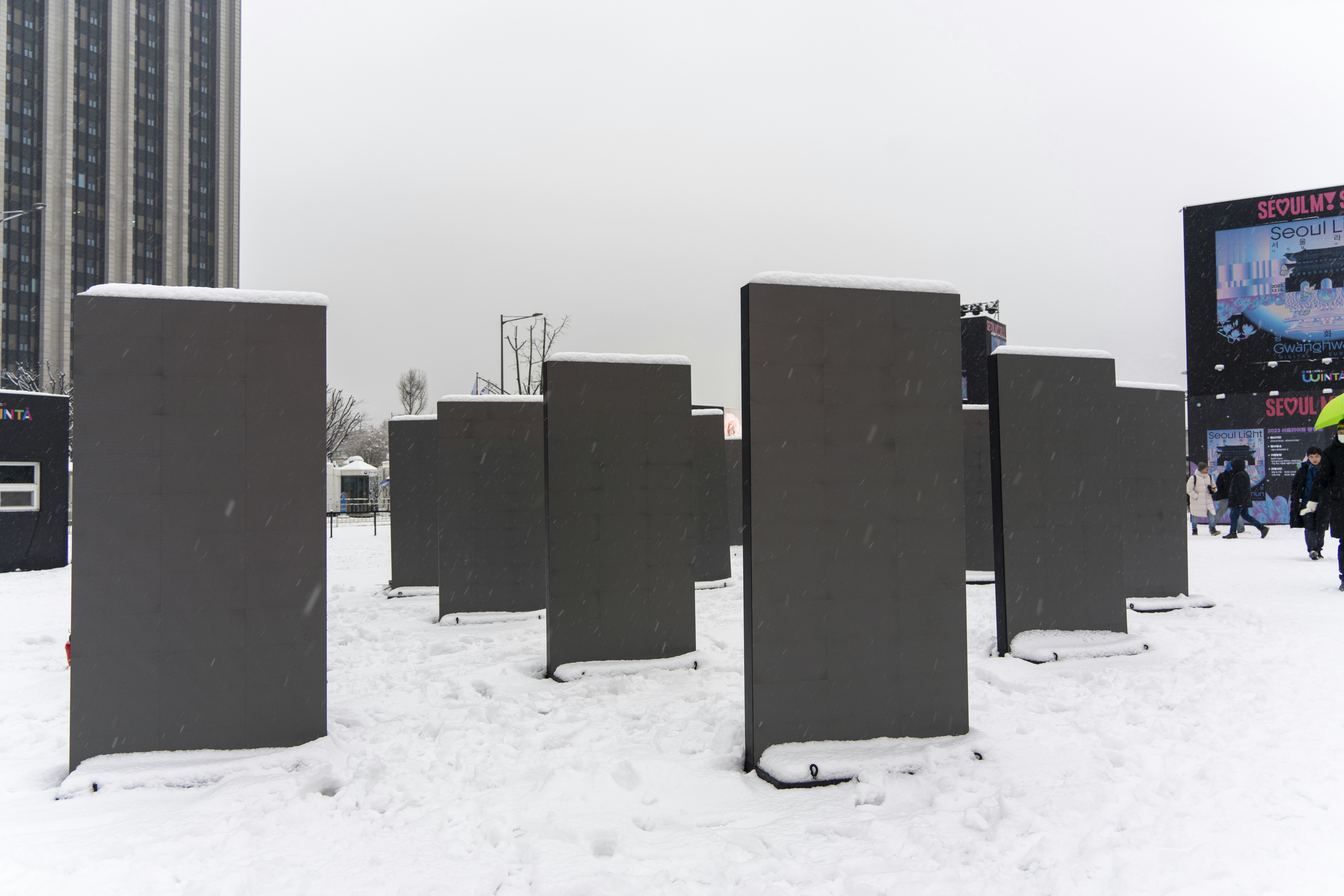 Monoliths in the Snow: A Public Square's Quiet Geometry