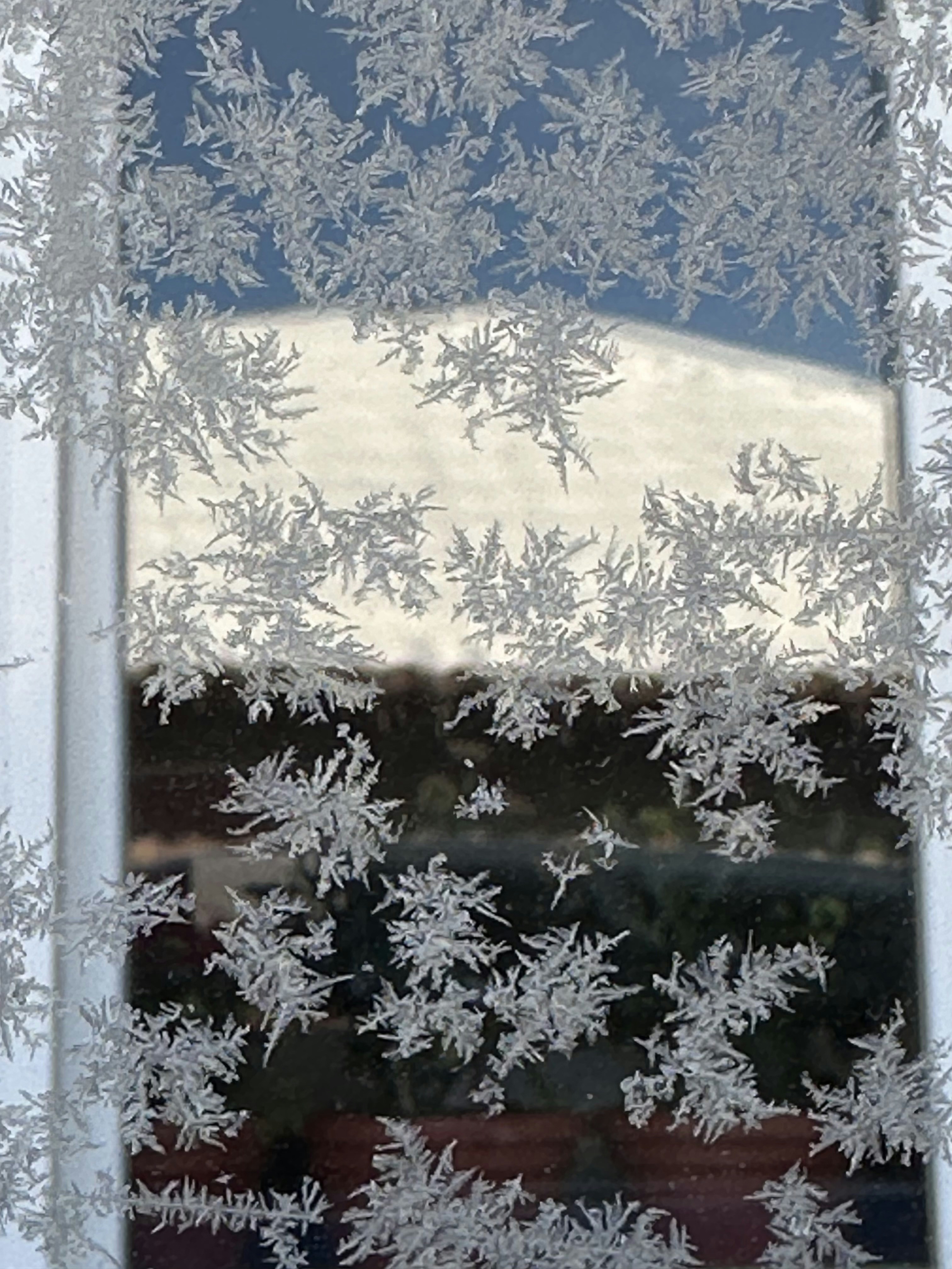 Ice Lace on Glass: Frost Fronds Framing a Quiet Window Scene