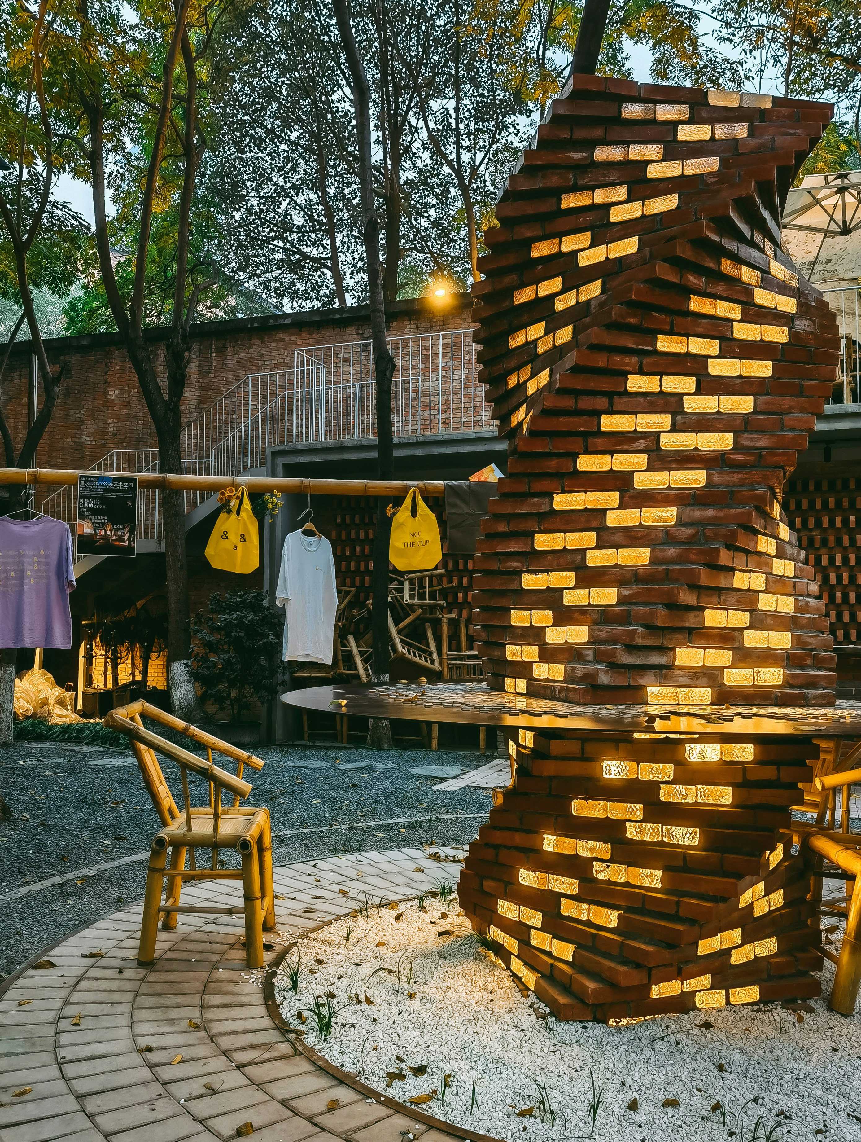 A sculpture of a bear made out of bricks photo – Free Field Image on ...