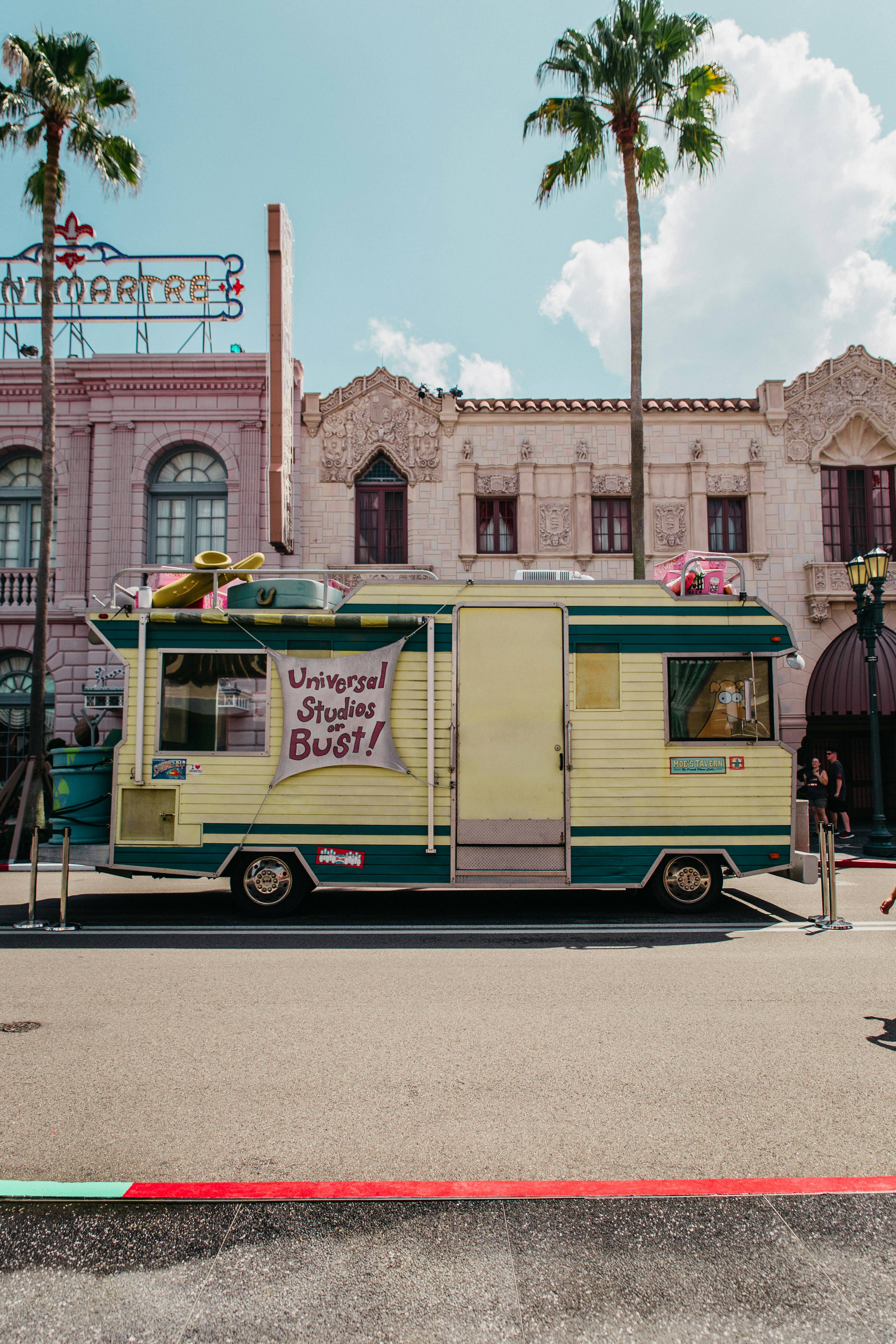 Retro Food Truck on a Sunny Main Street
