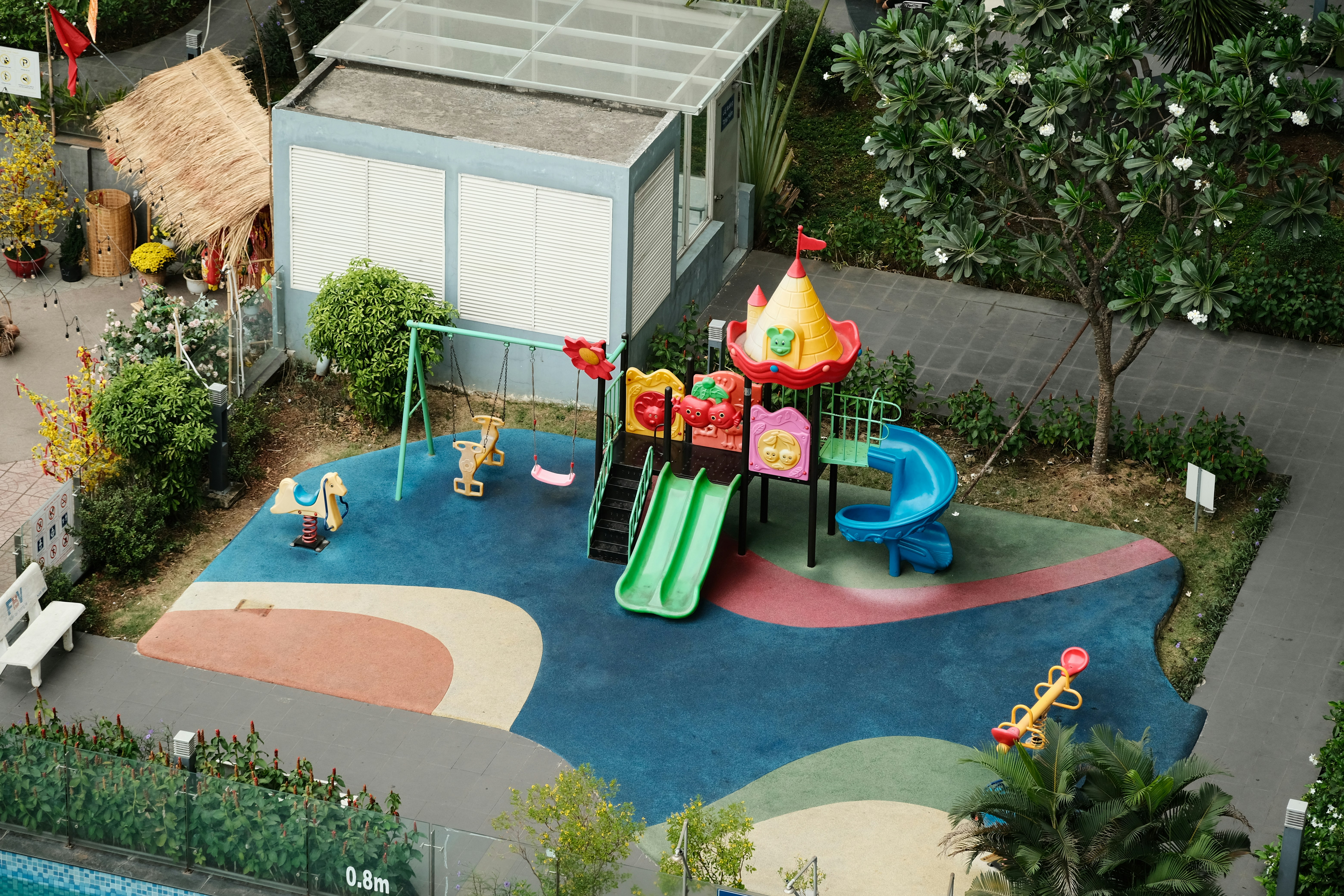 An aerial view of a children's play area photo – Free Play area Image ...