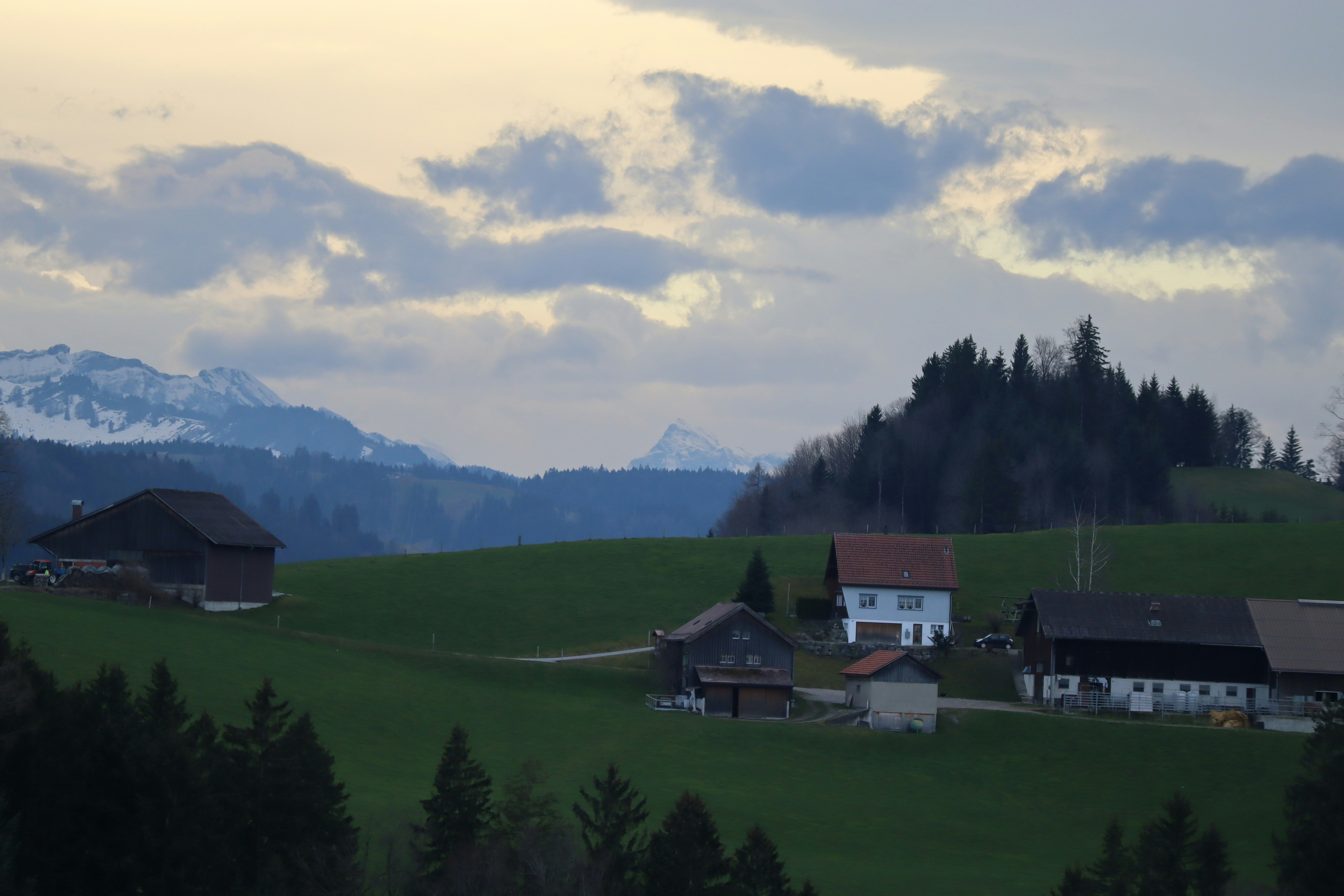 Hillside Hamlets under an Alpine Sky