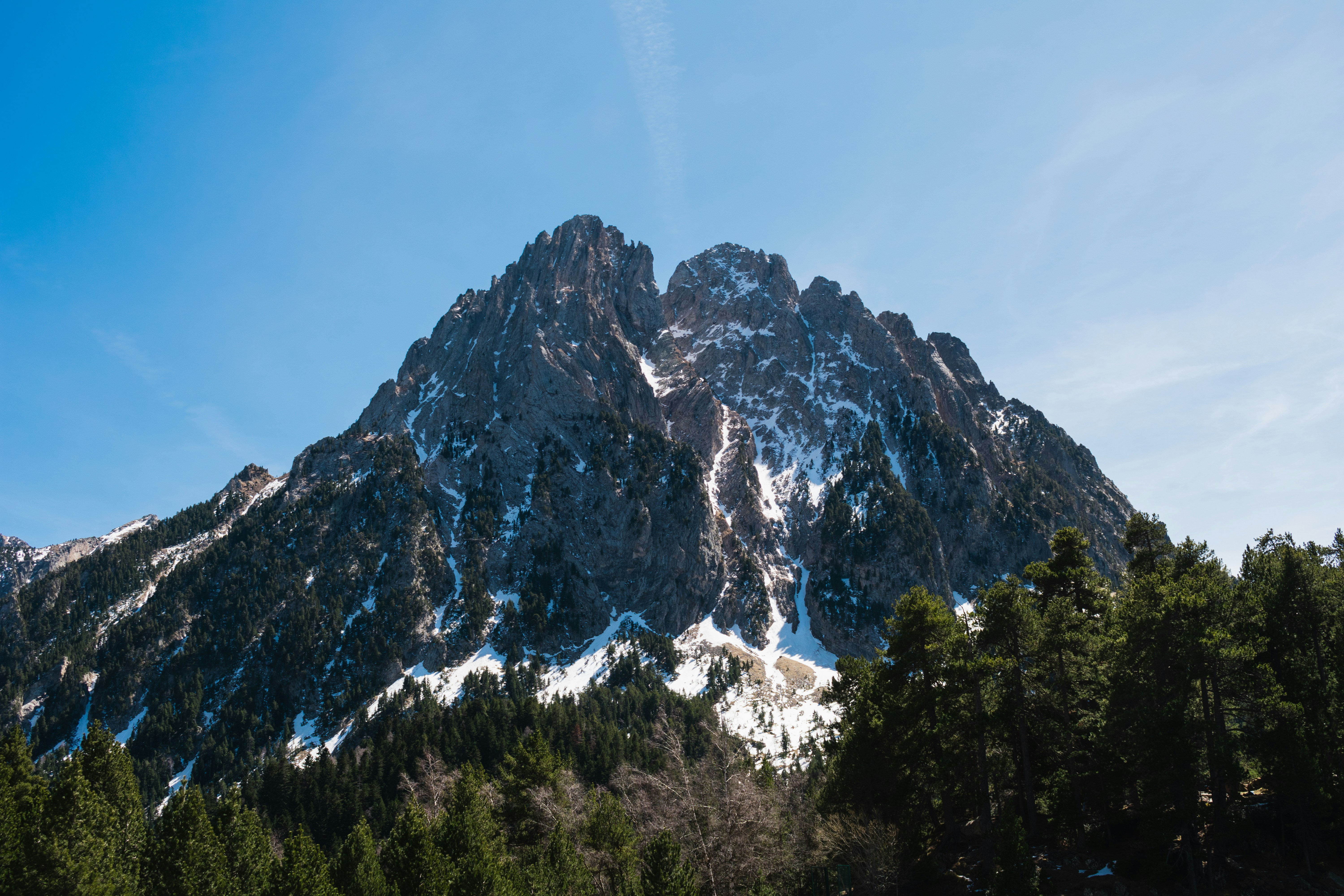 Majestic Peaks Under a Clear Sky