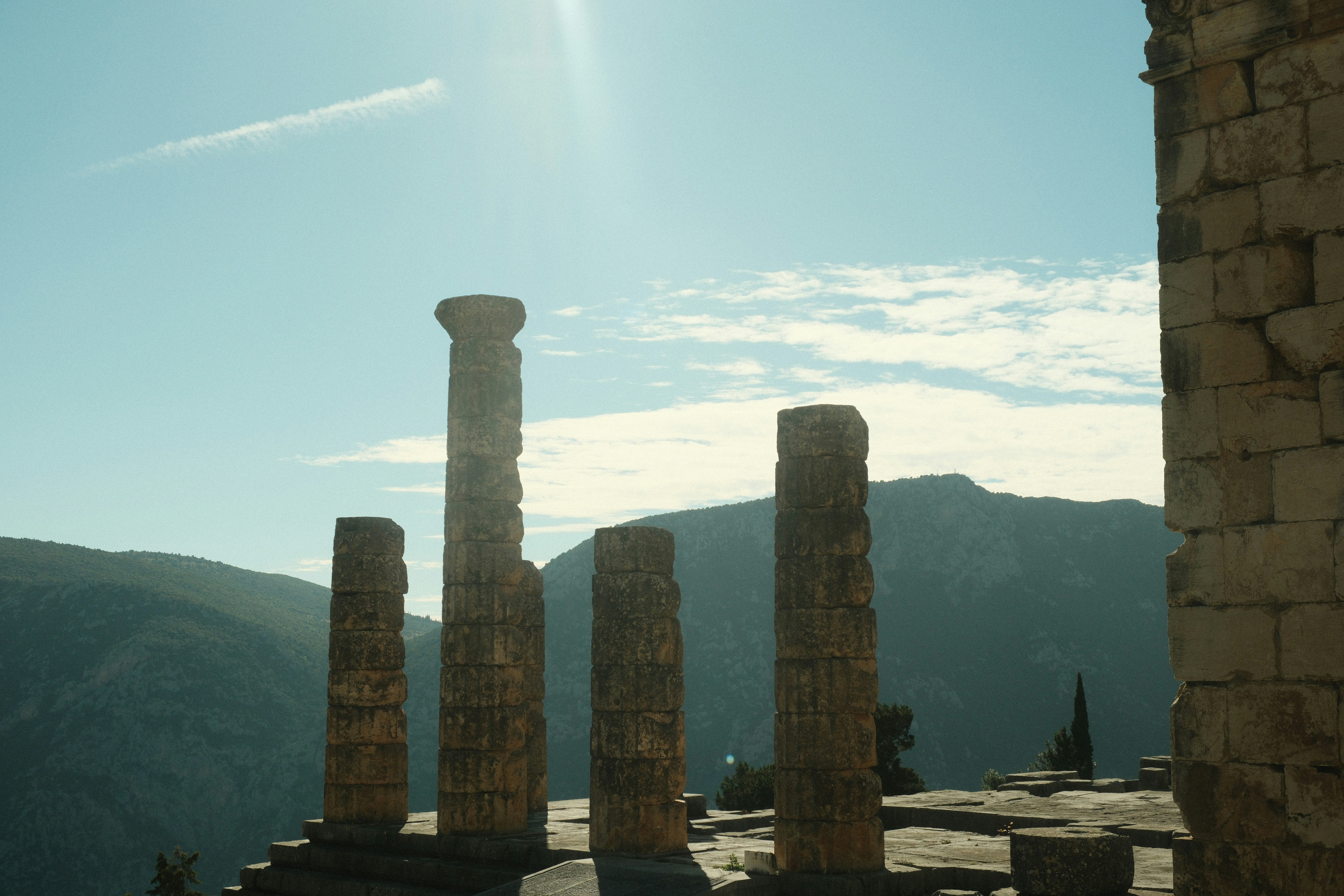 Echoes of Ancient Columns Against a Serene Skyline