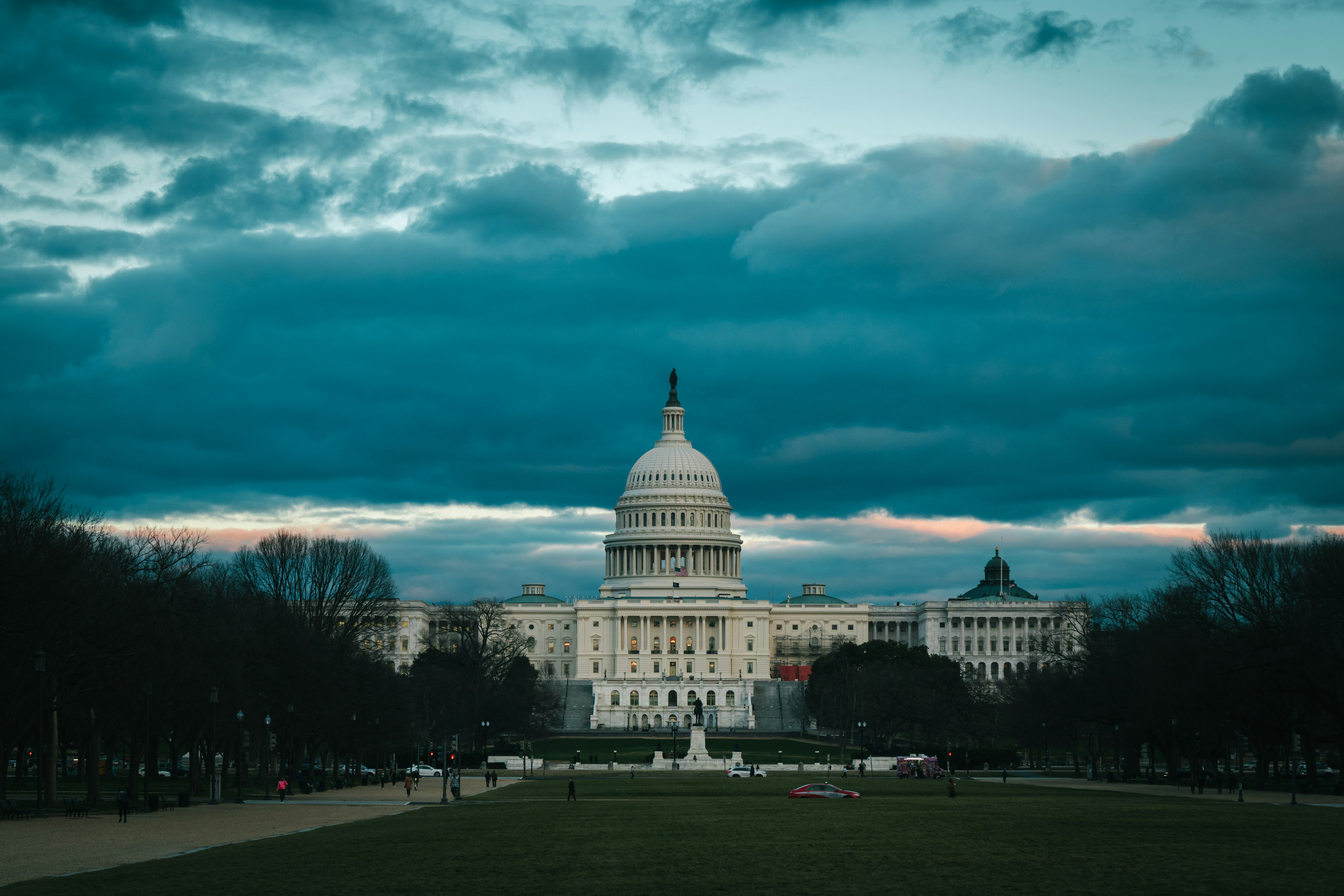 US Capitol Building in a February Evening | the capitol building in washington dc under a cloudy sky