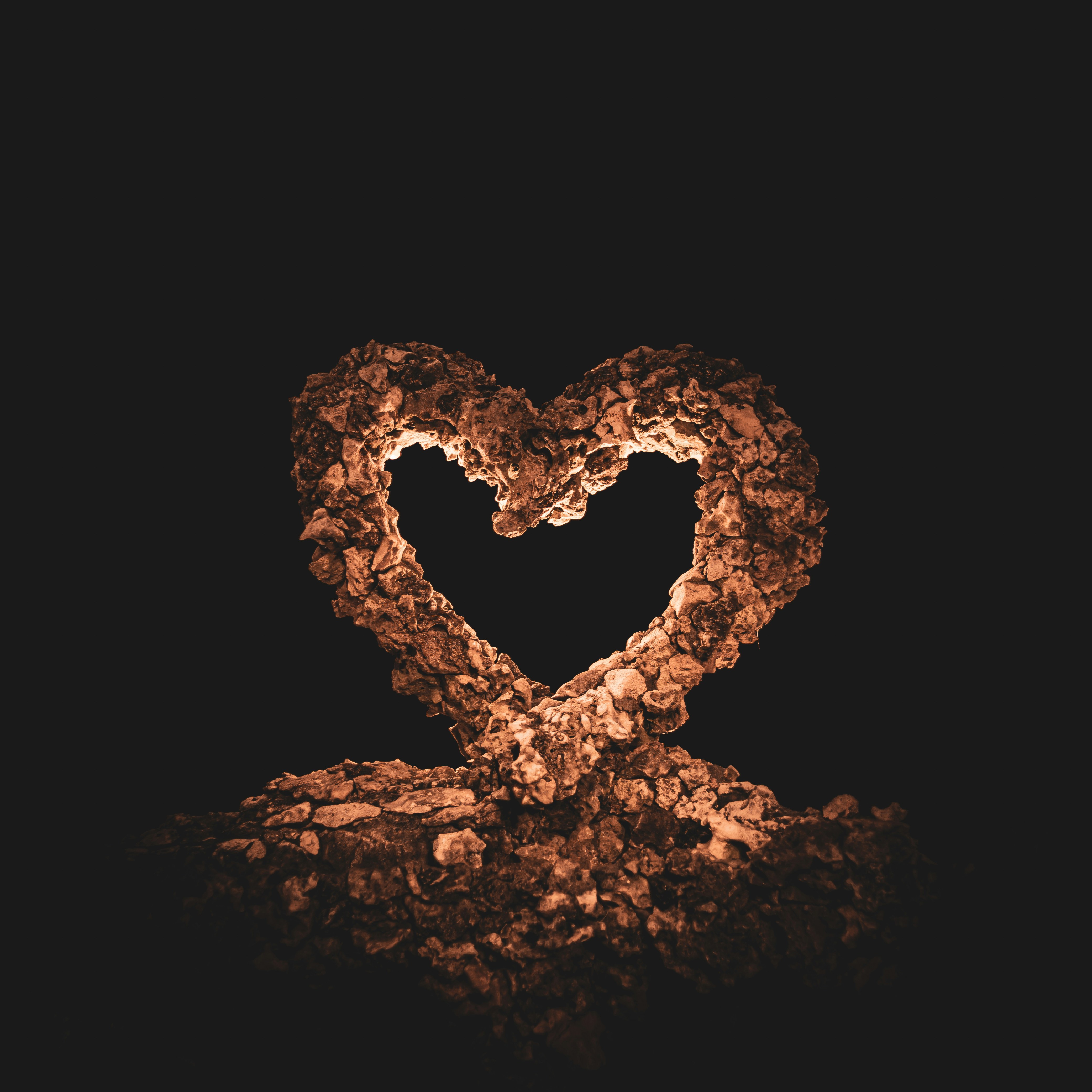 Ember Heart: A Stone Rock Formation Awash in Warm Backlight