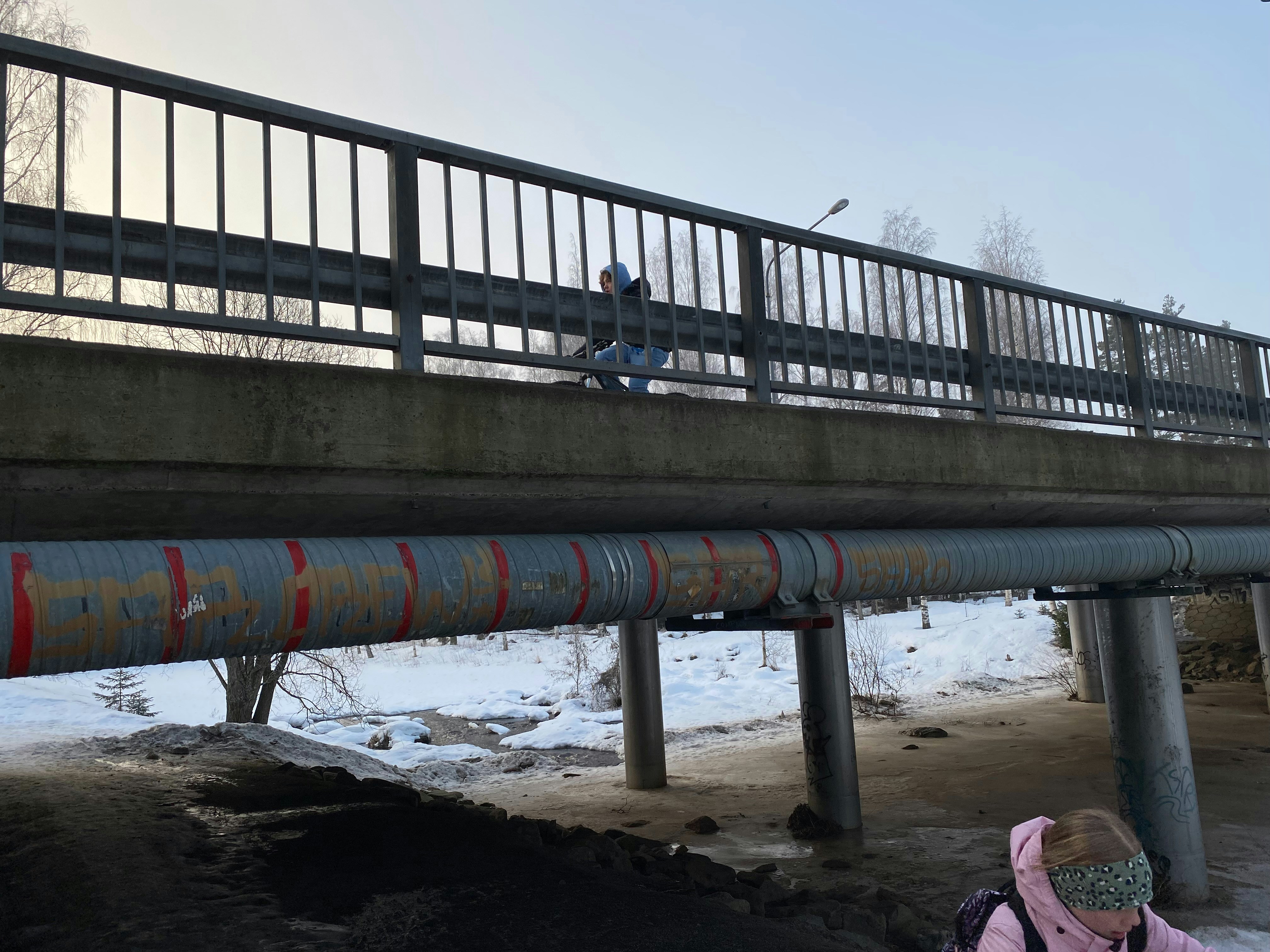 Bridge Over Winter Light with a Hidden Observer