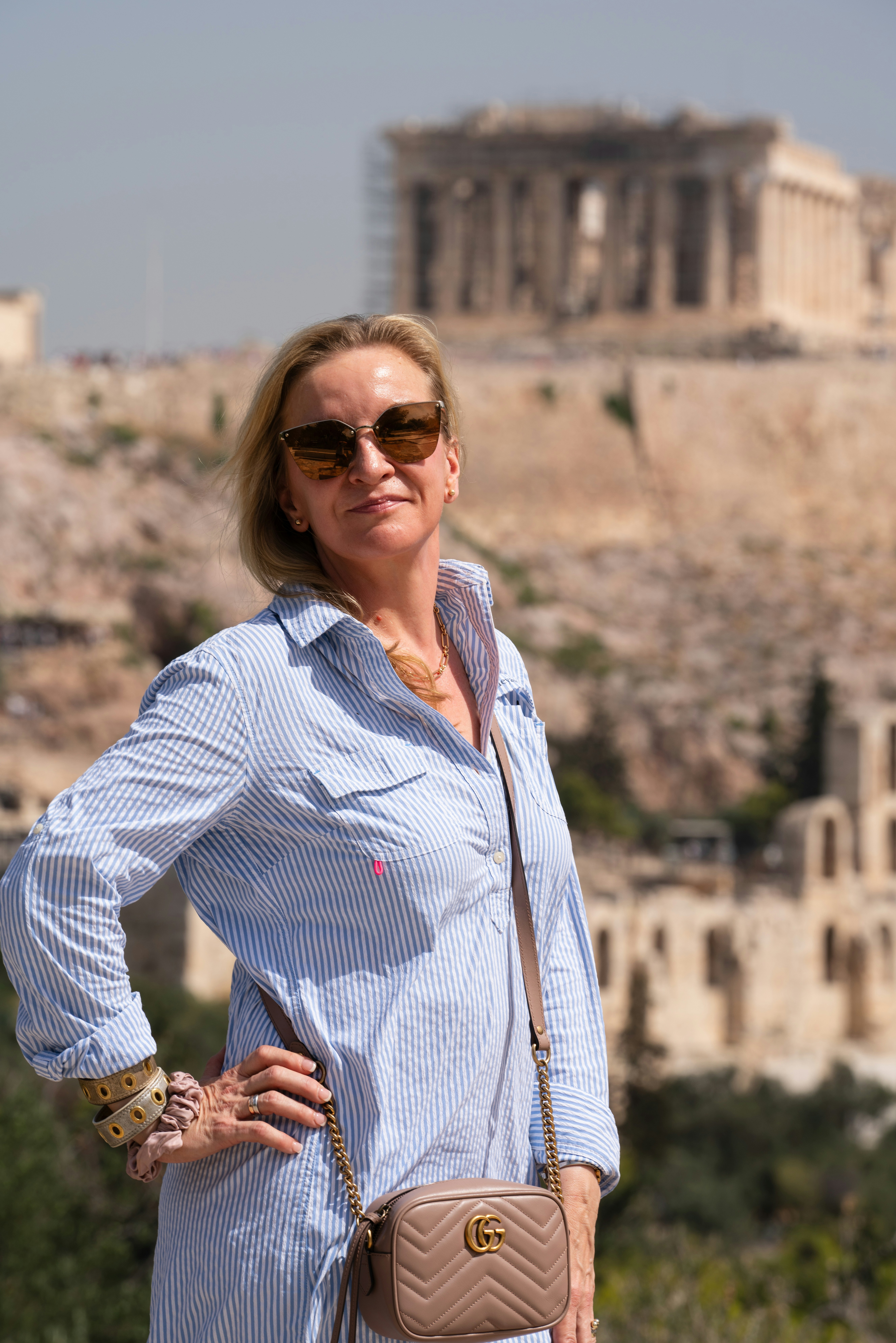 Portrait with the Acropolis Backdrop: Confidence in Focus