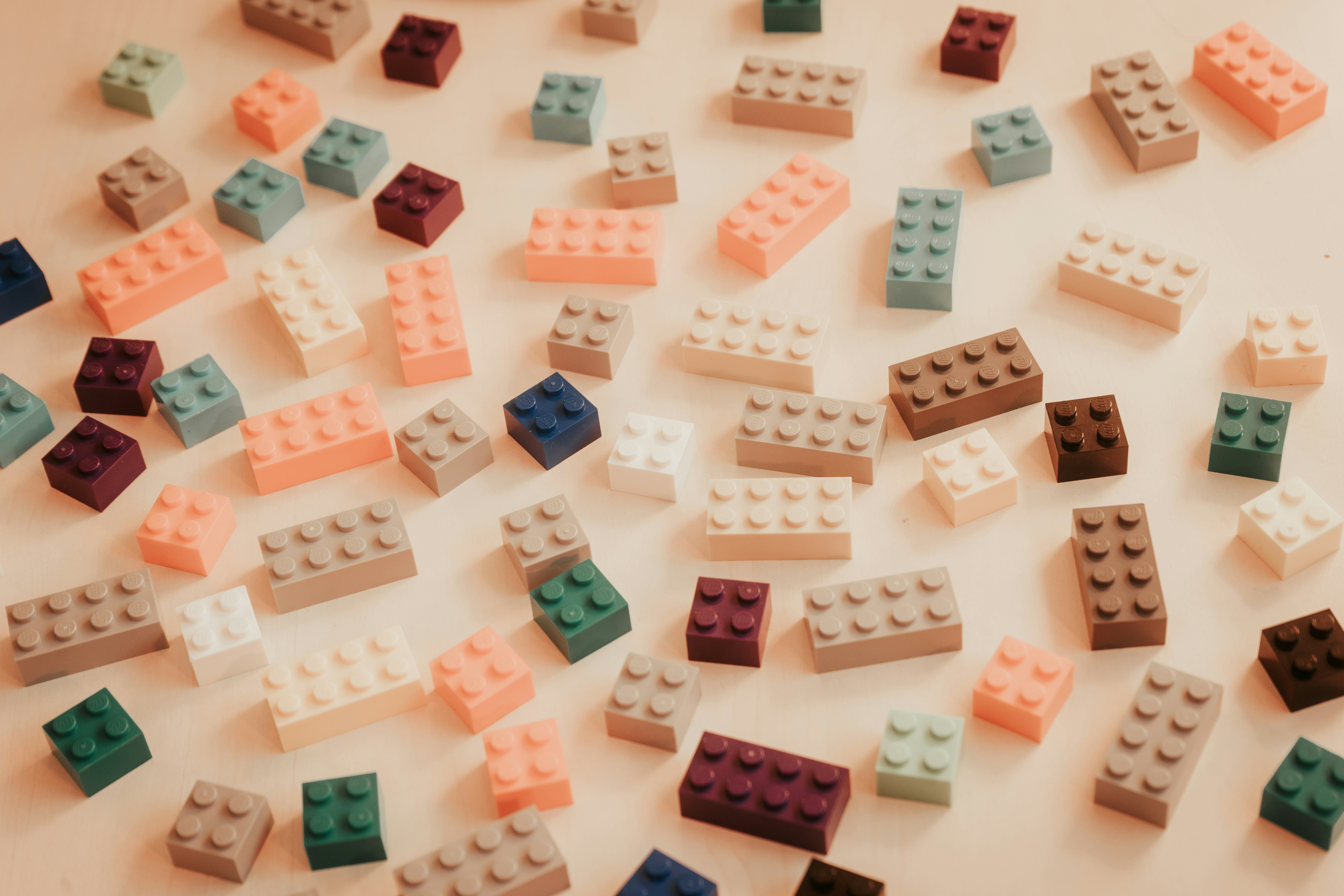 Pastel Lego Drift: a Calm Scatter of Tiny Bricks