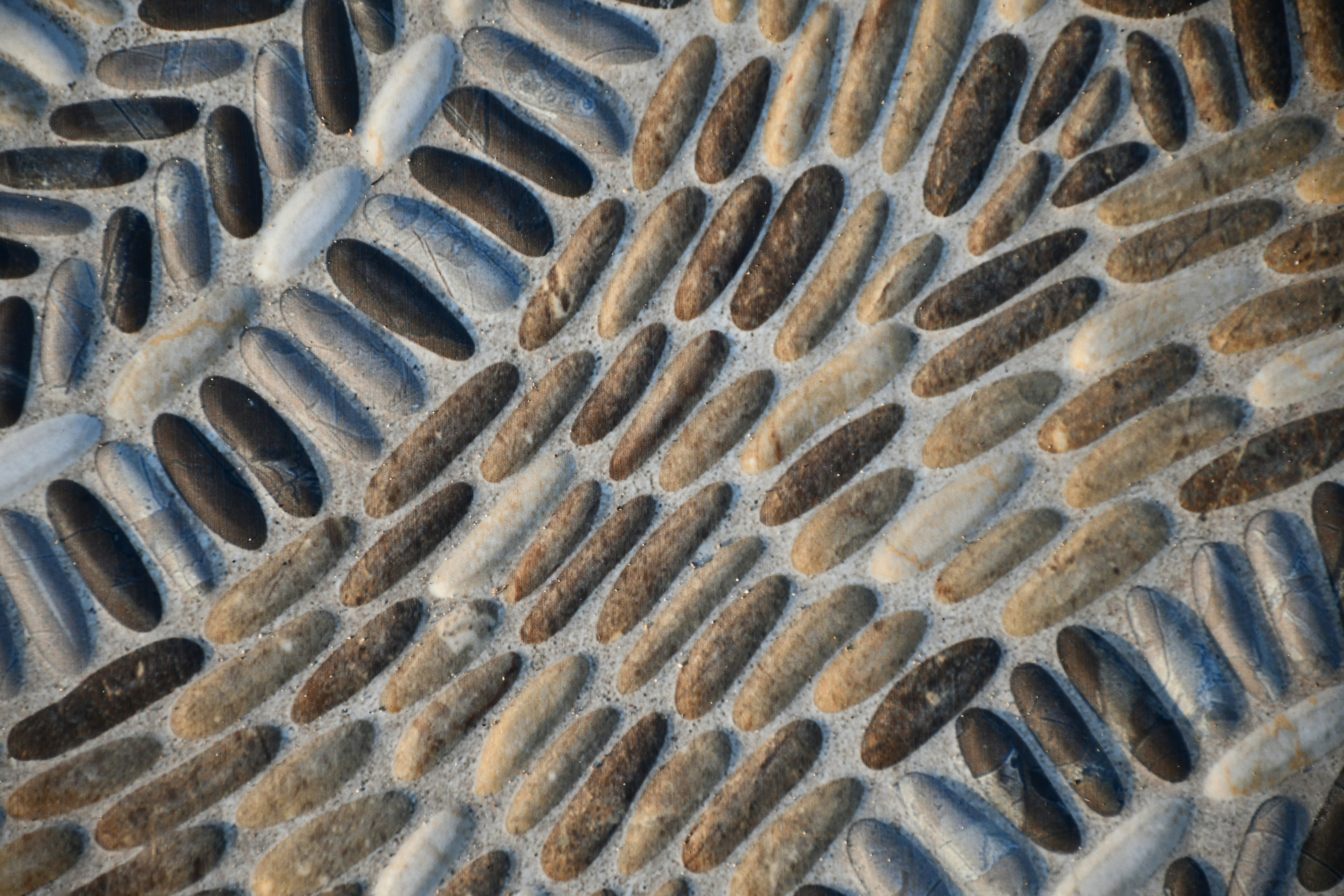 Diagonal Pebble Mosaic: Sand-Touched Rhythms