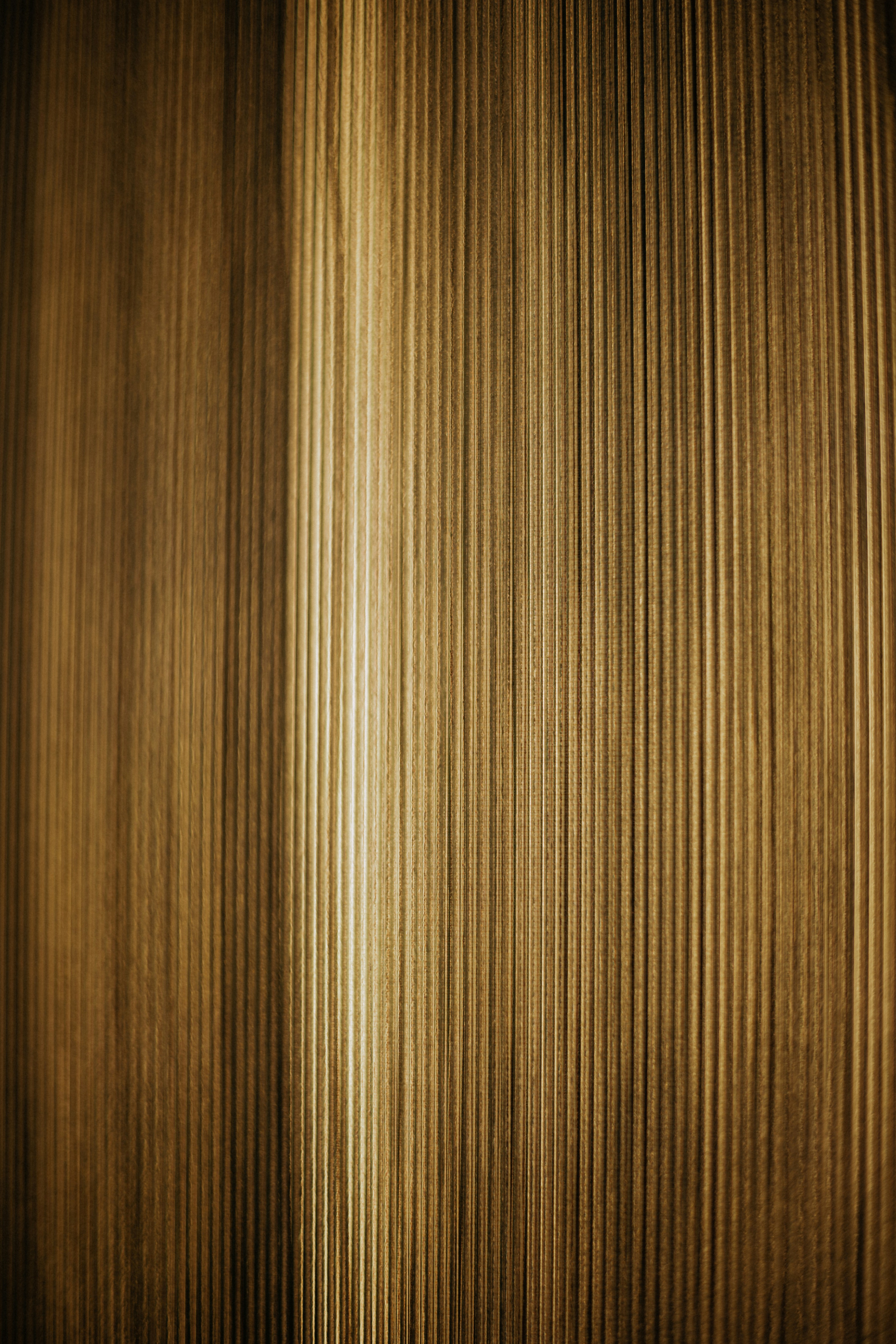 Amber Striations: Close-up of vertical wood grain in warm light