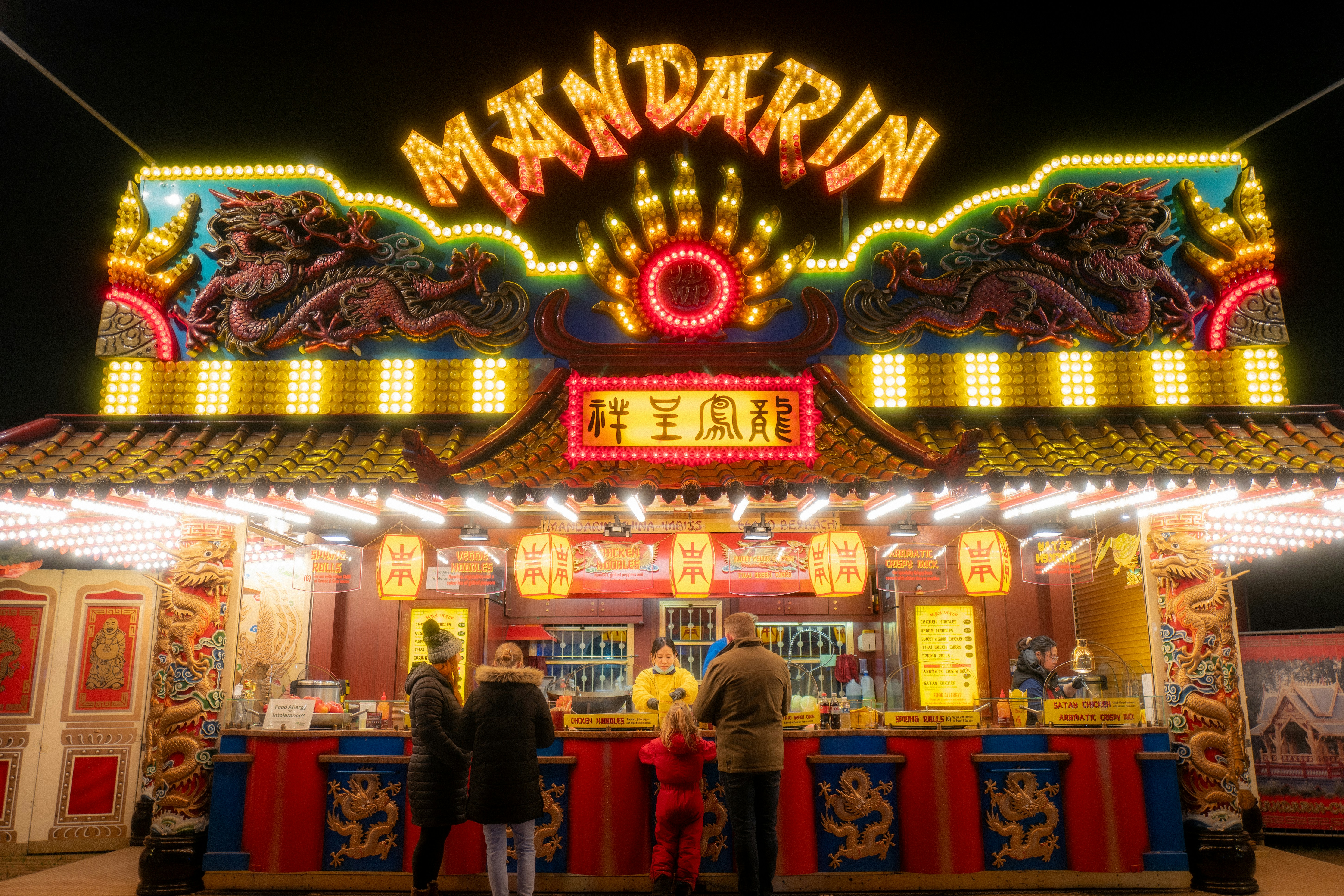 Two people standing in front of a carnival ride photo – Free Norwich ...