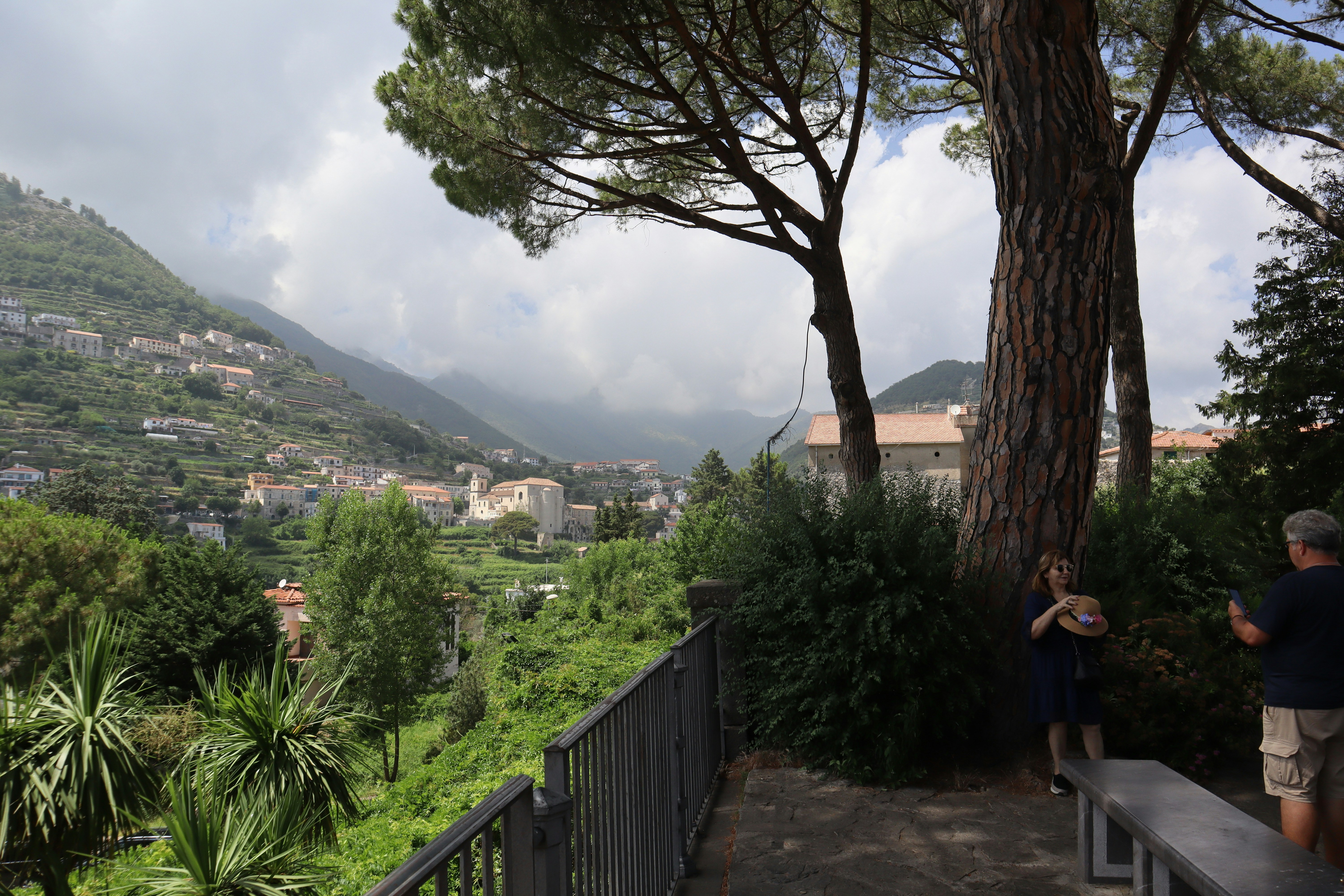 Um par de pessoas que estão de pé perto de uma árvore foto – Imagem ...